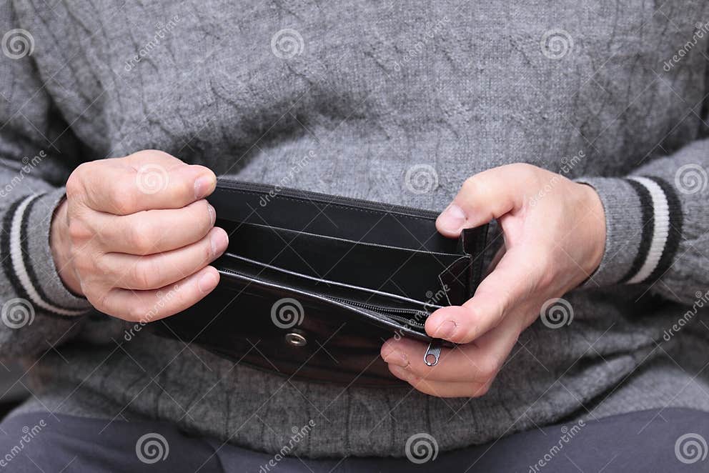 Old man without money stock image. Image of open, credit - 23557495