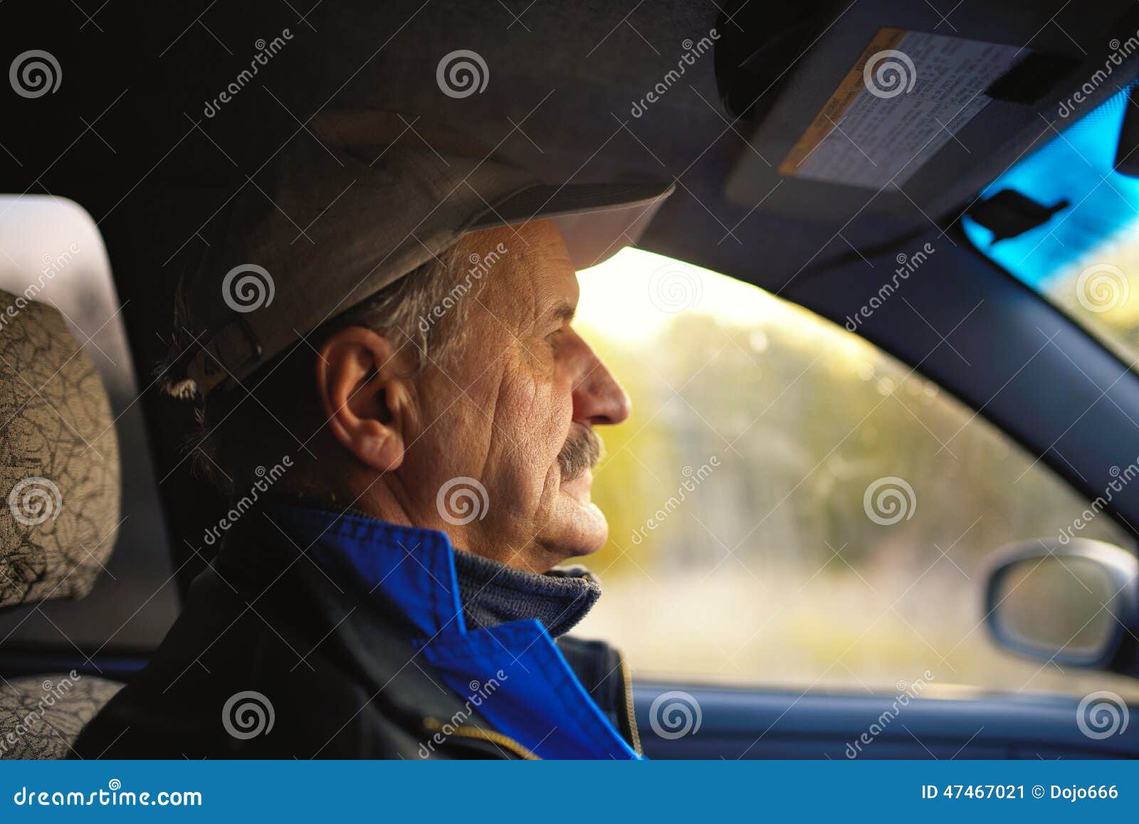 Old Man with Moustaches Driving a Car Stock Image - Image of gangster ...