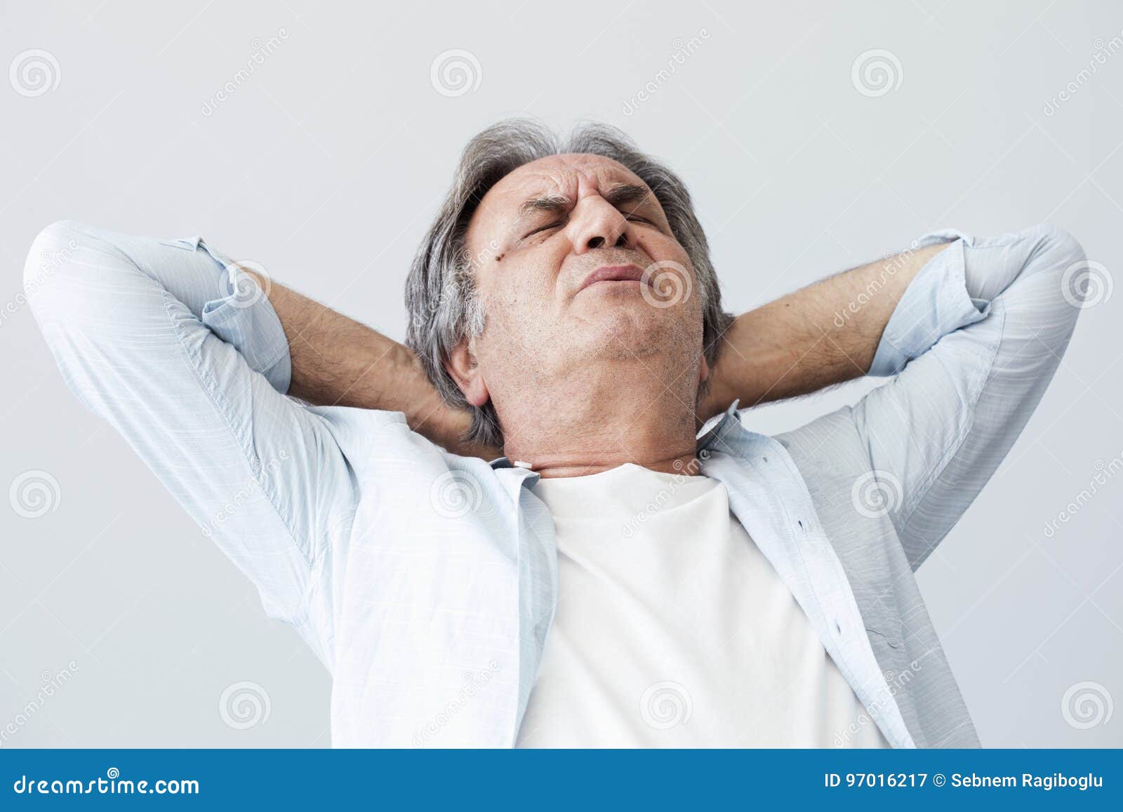 Old man with neck pain stock image. Image of hurt, hernia - 97016217