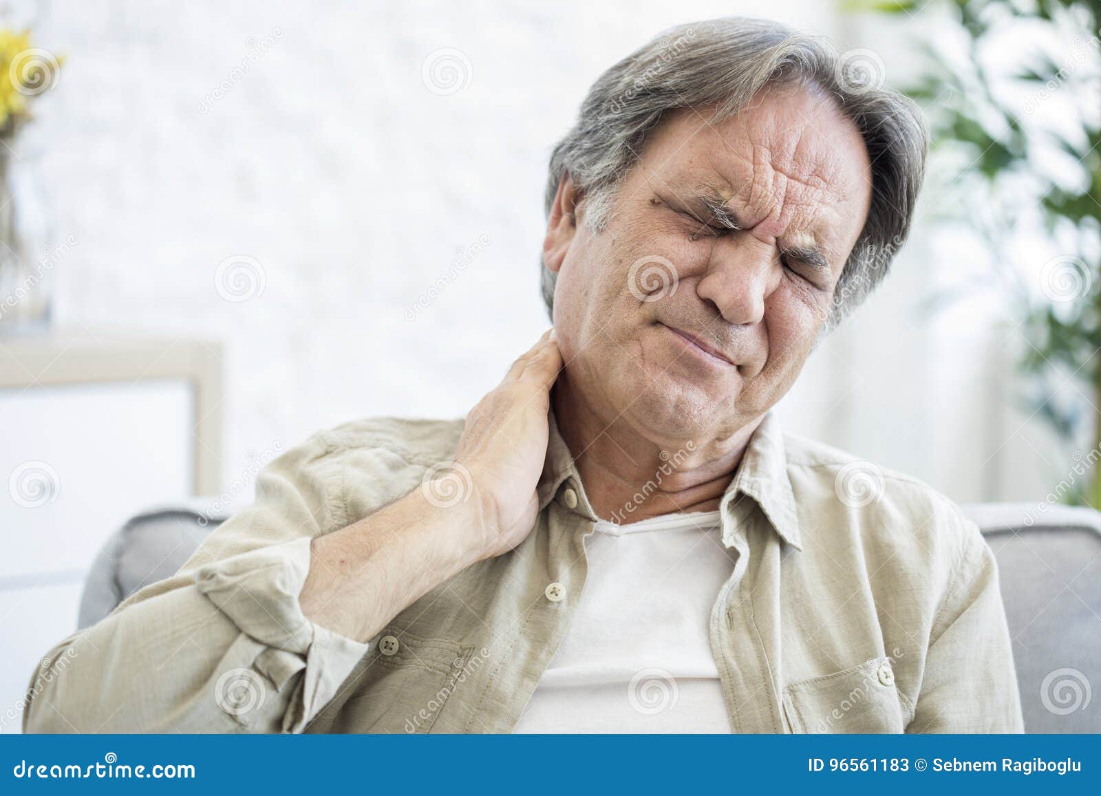 Pain In The Neck. Man With Backache. Muscular Male Body. Handsome ...