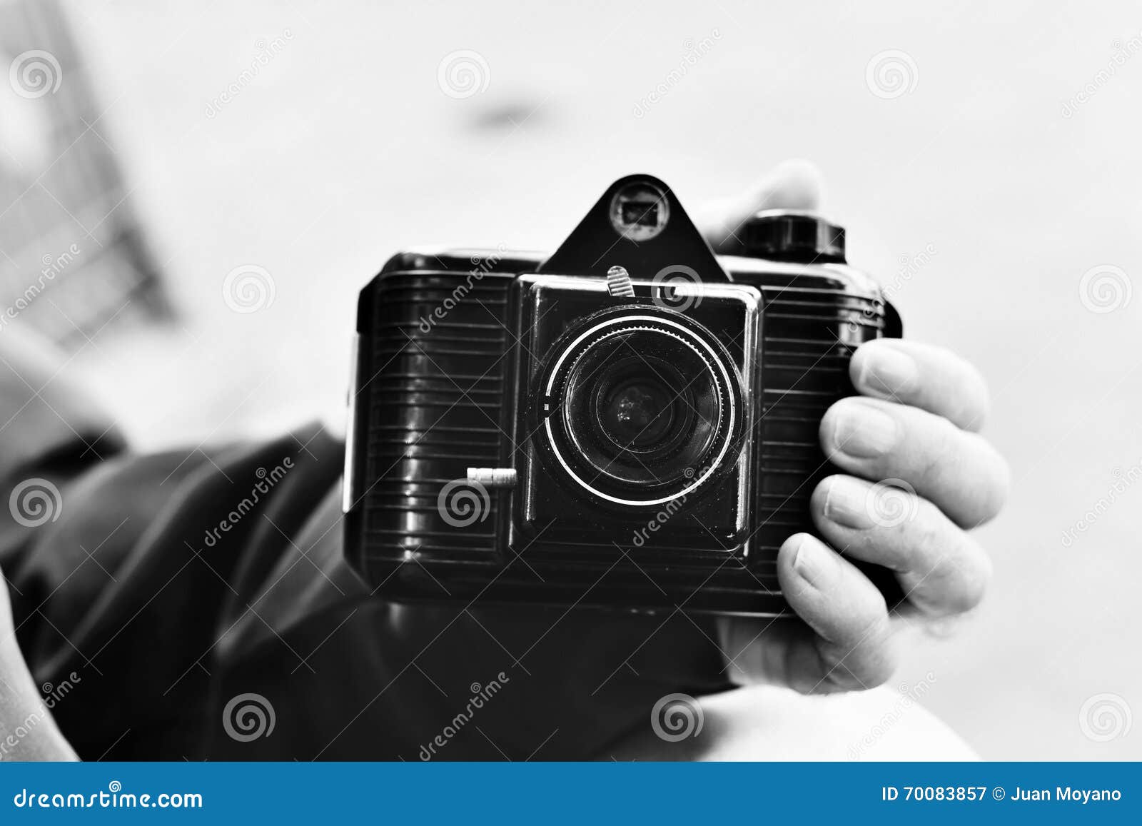 Old Man with an Old Camera, Black and White Stock Image - Image of ...