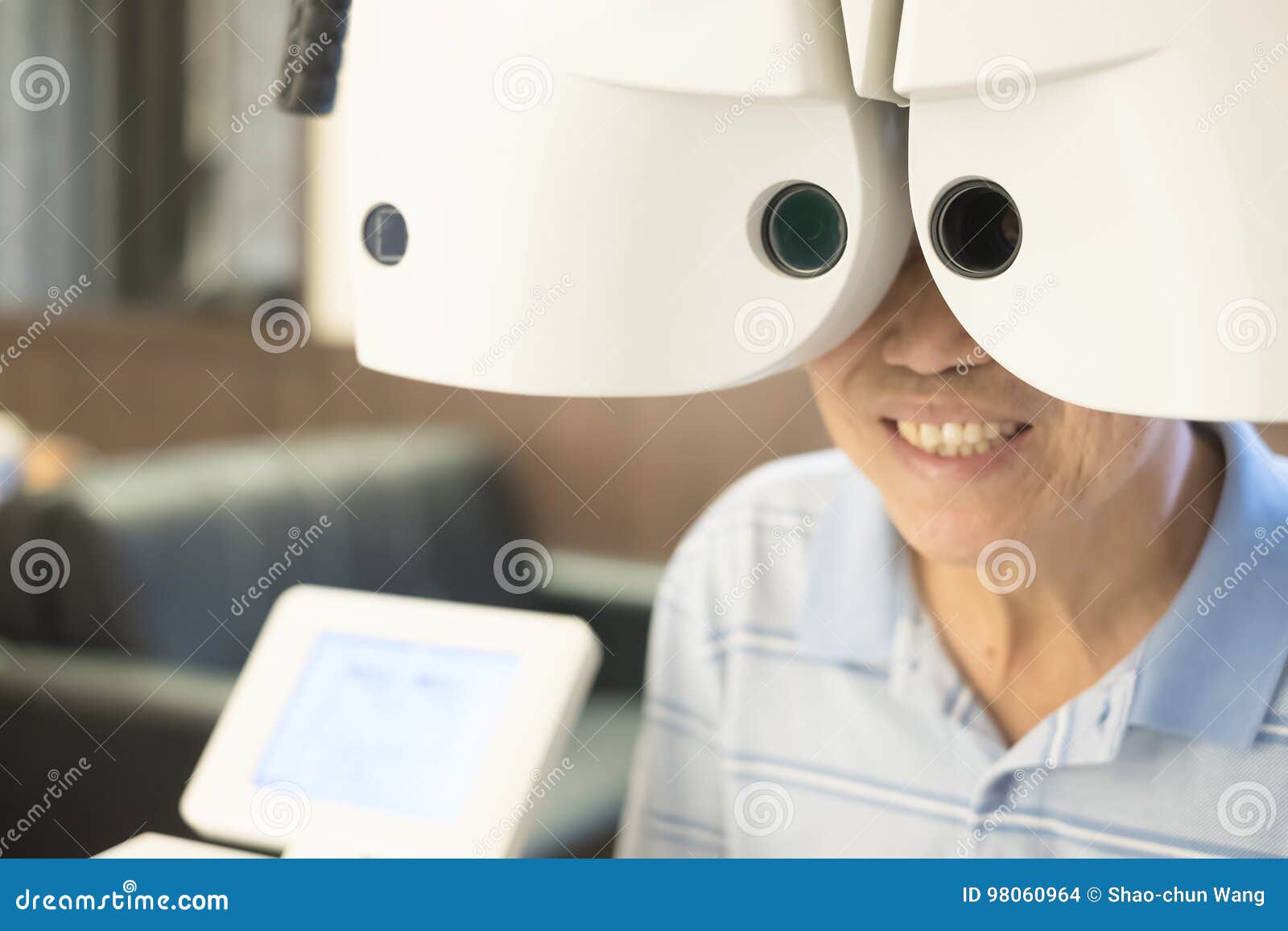 Old man with optometry stock photo. Image of health, cornea - 98060964