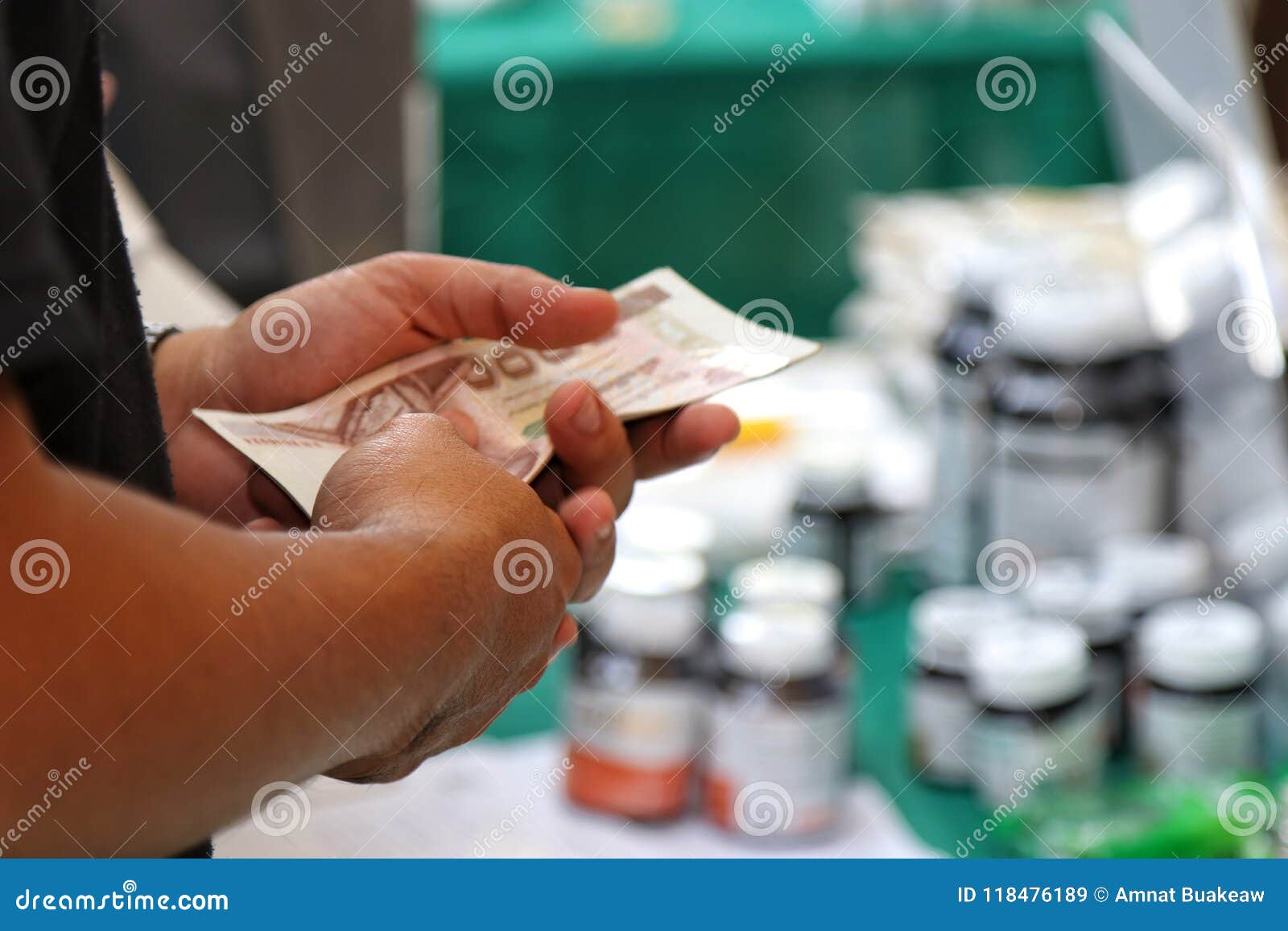 Old Man Paying Money for Drugs Selective Focus Stock Image - Image of ...