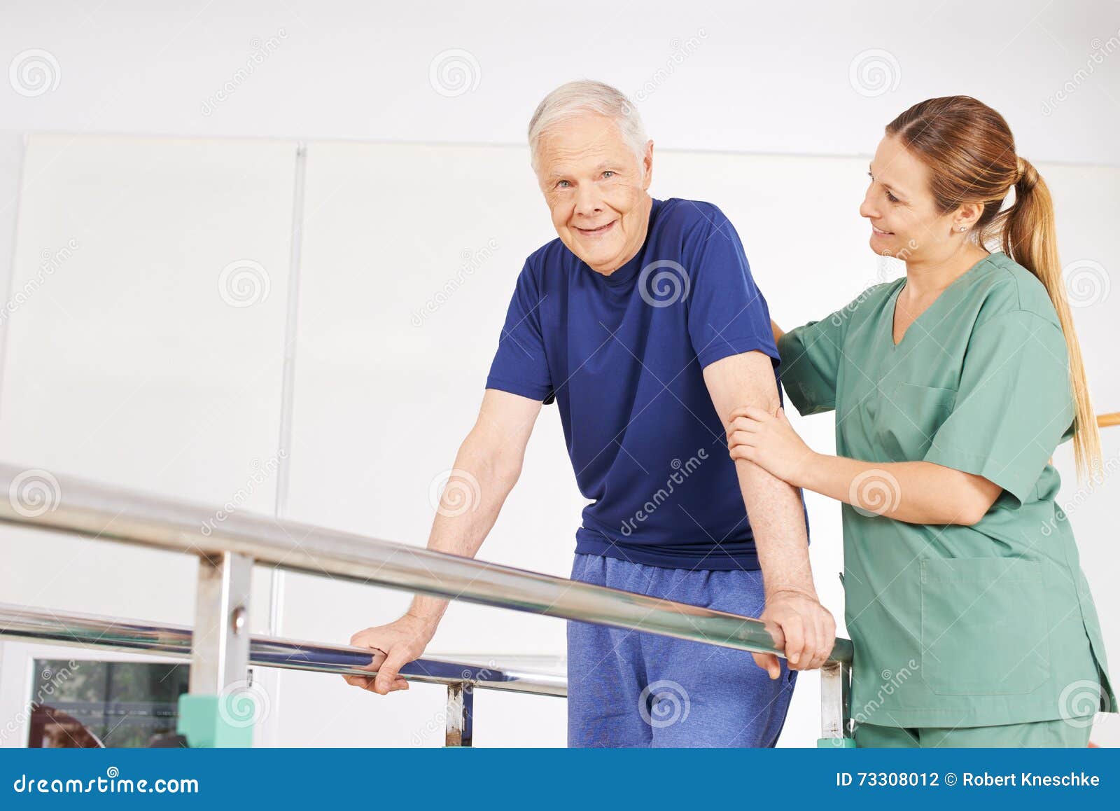Old Man in Physiotherapy on Treadmill Stock Photo - Image of fitness ...