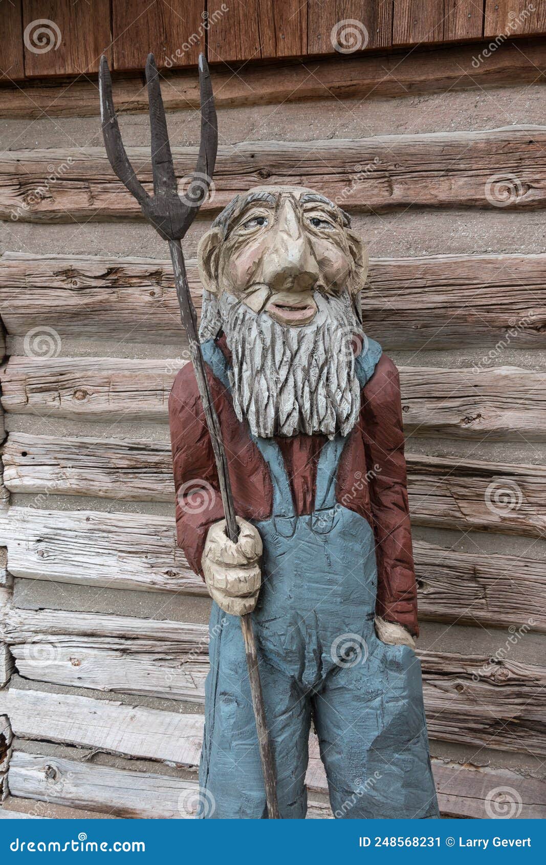 Statue, Man with a Pitchfork Stock Image - Image of dakota, object ...