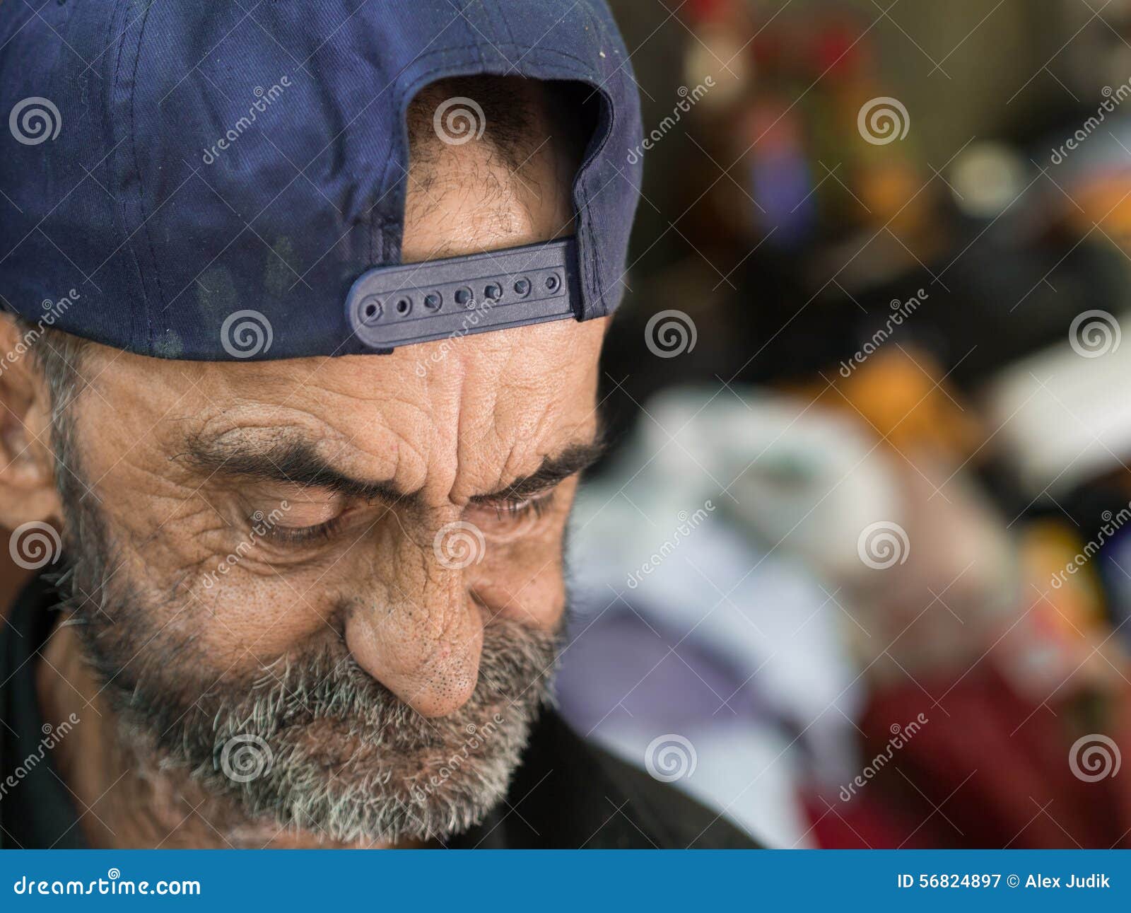 Old man portrait stock image. Image of beard, homeless - 56824897