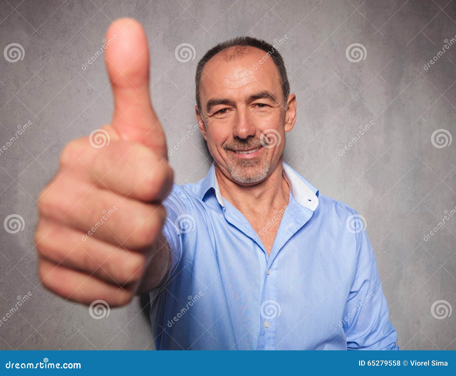 Old Man Posing In Studio Background Showing The Ok Sign Stock ...
