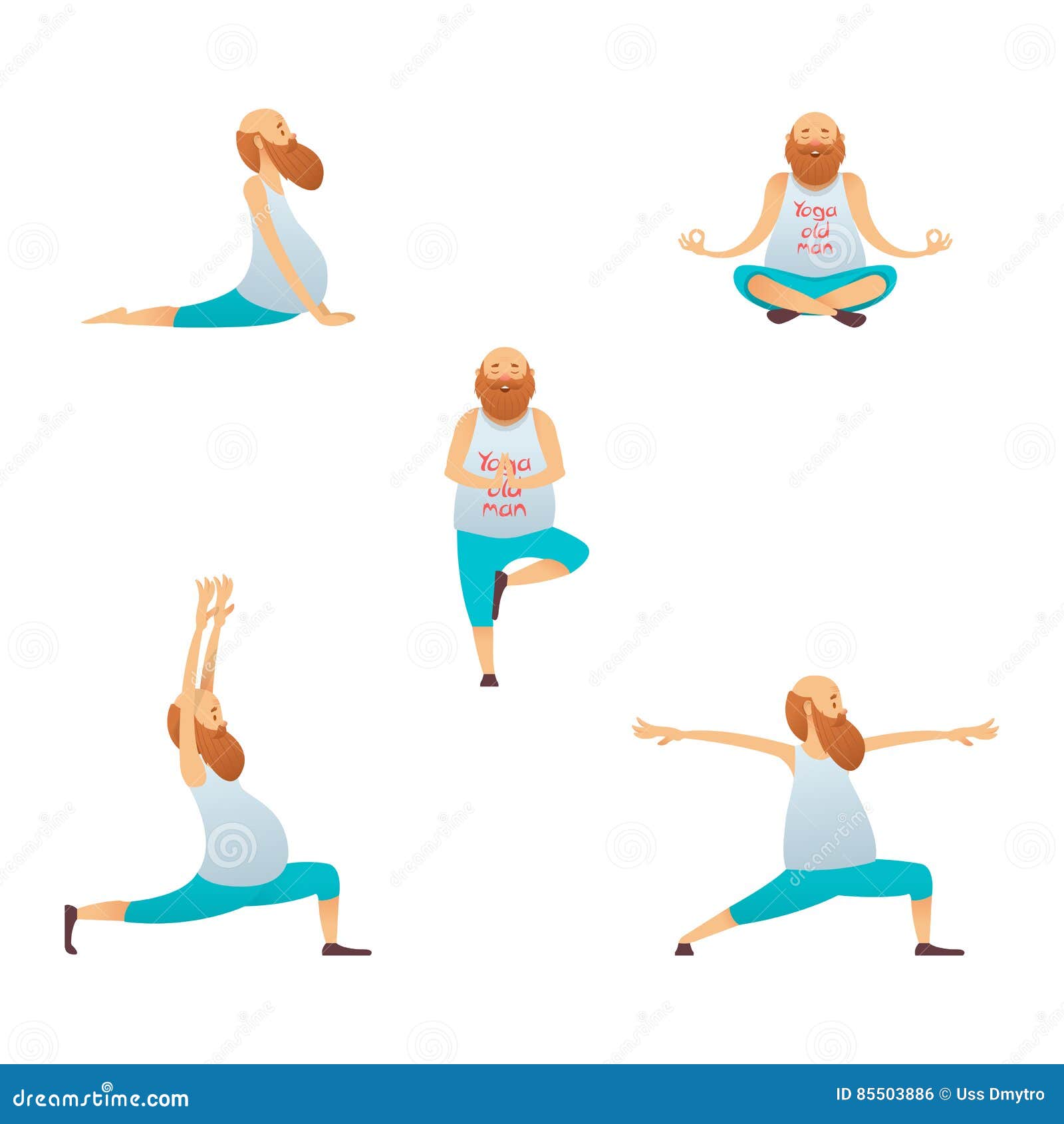 Old man practicing yoga stock vector. Illustration of outdoors - 85503886