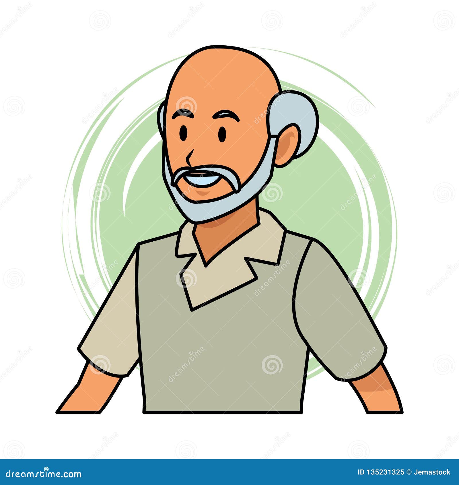 Old man profile pop art stock vector. Illustration of disabled - 135231325