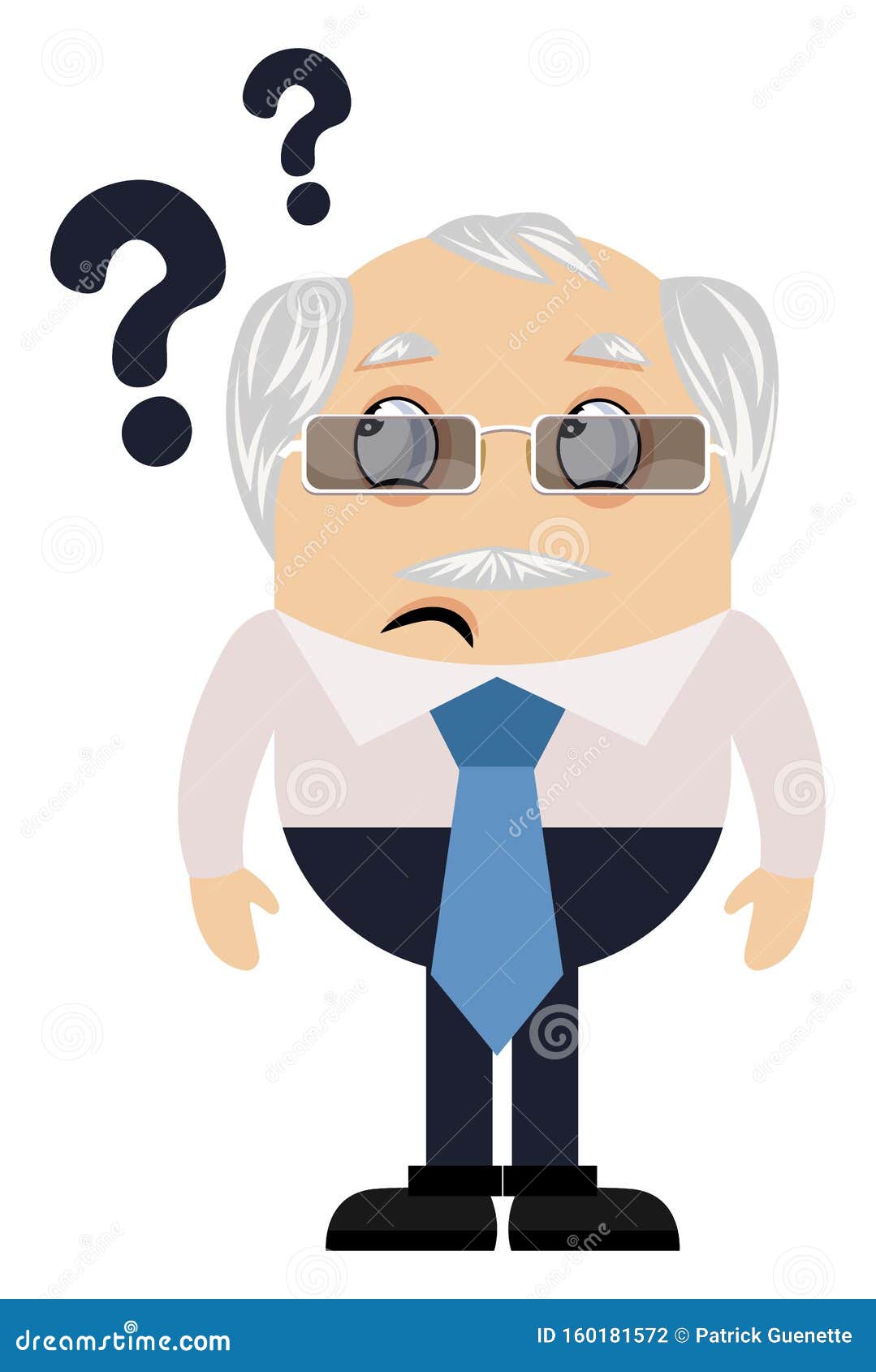 Old Man with Question Marks, Illustration, Vector Stock Vector ...