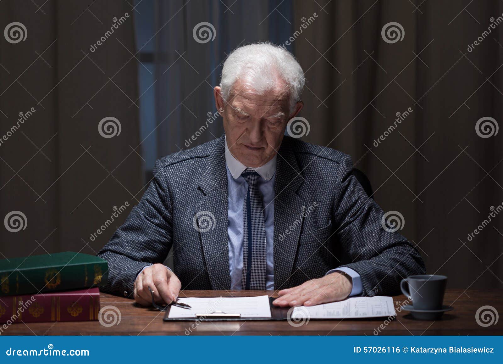 Old man reading stock photo. Image of horizontal, boss - 57026116