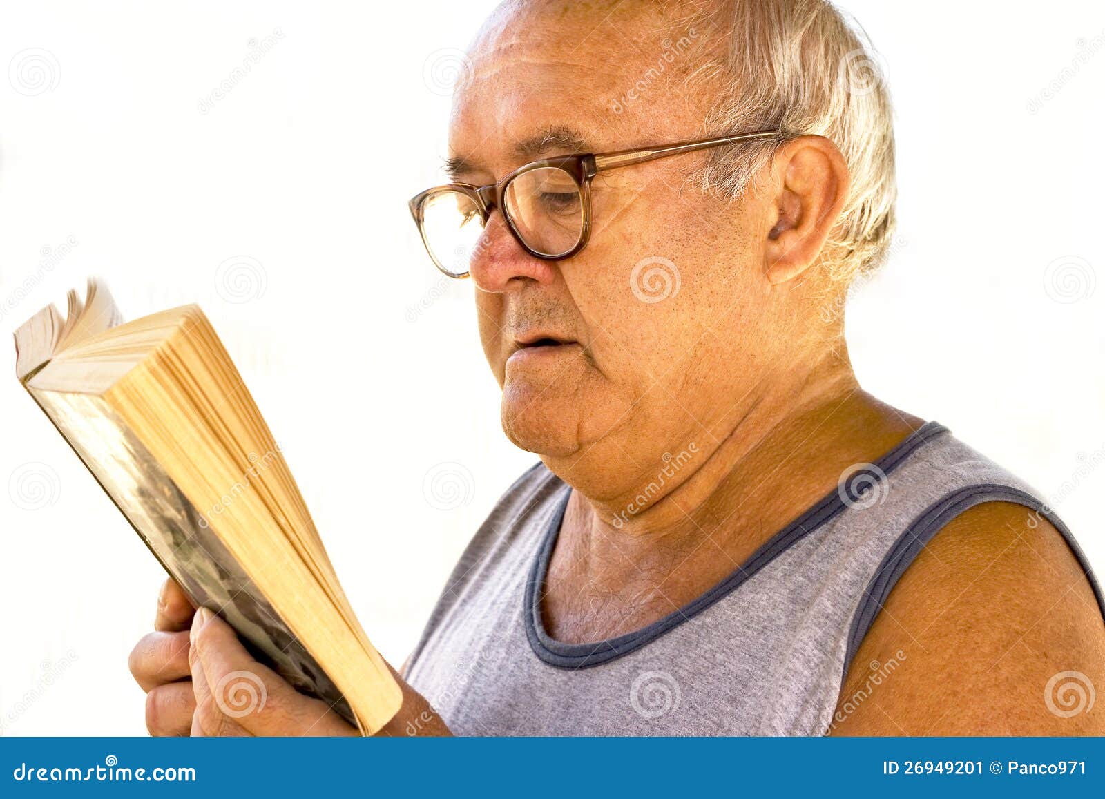 Old Man Reading A Book Stock Image Image Of Care Living 26949201