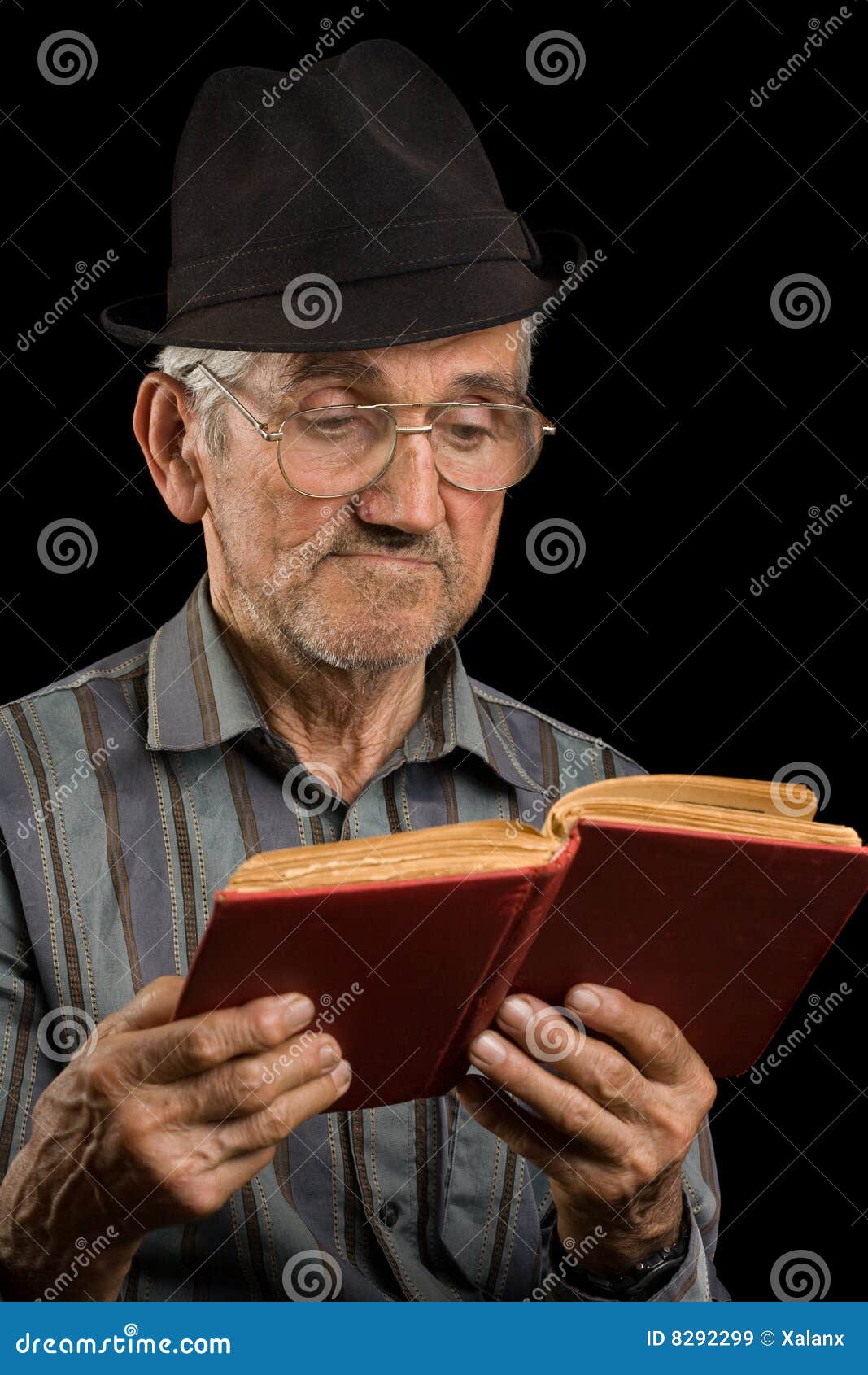 Old man reading a book stock image. Image of head, handsome - 8292299