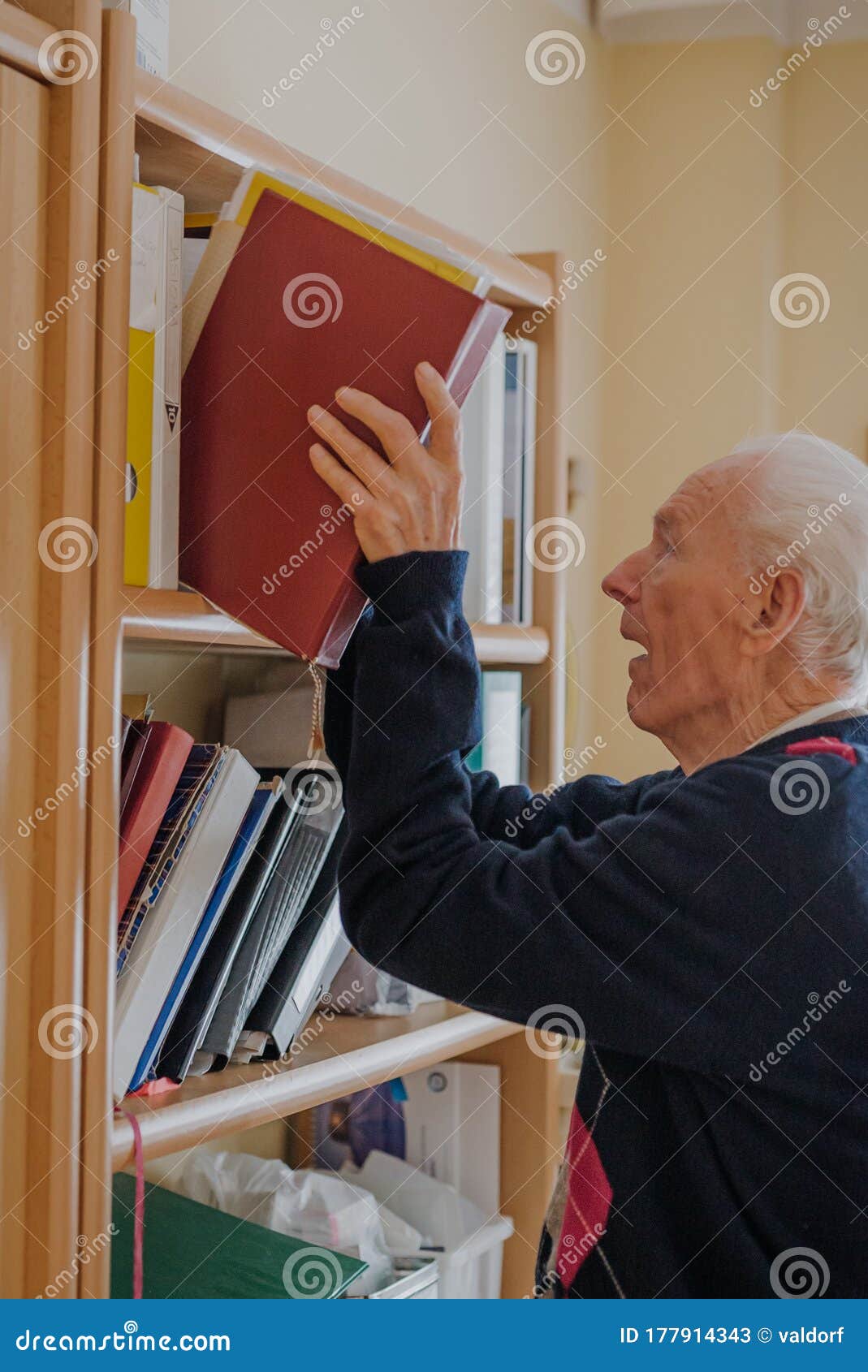 Elderly Man Reading Book at Home Stock Image - Image of literature ...