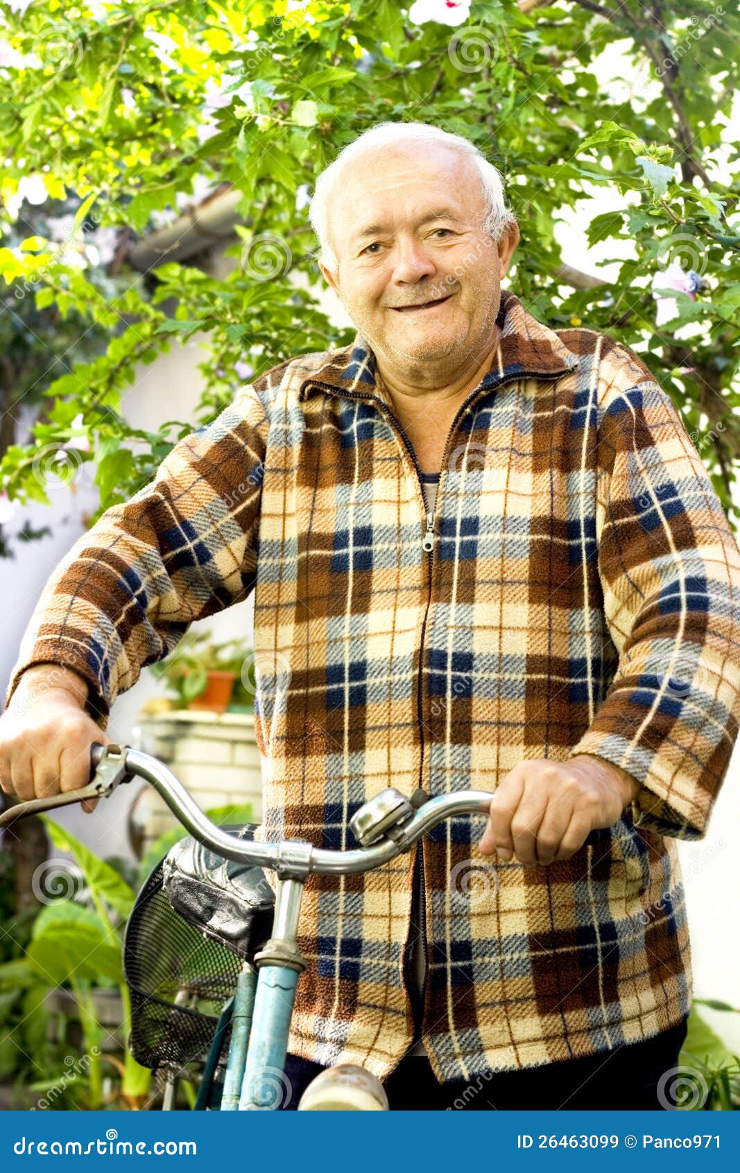 Old man riding bicycle stock image. Image of cheerful - 26463099