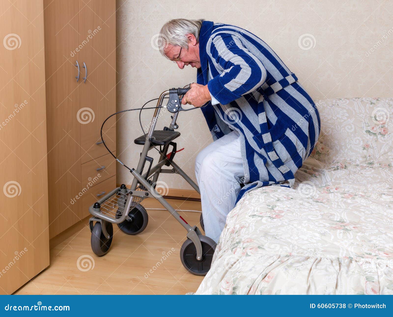 Old Man With Rollator Stock Photography | CartoonDealer.com #60605738