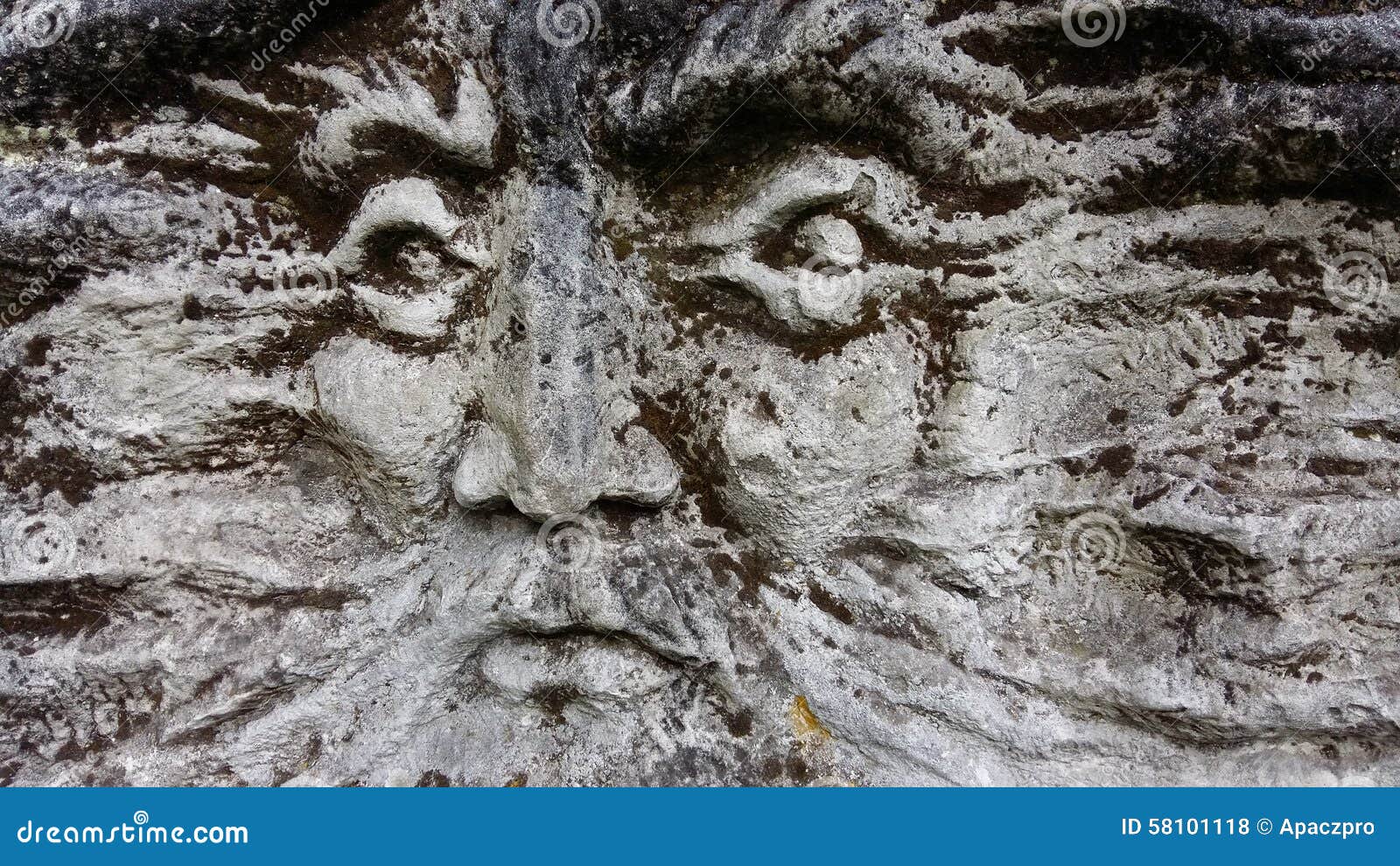 Old man s face in stone stock photo. Image of moss, beard - 58101118