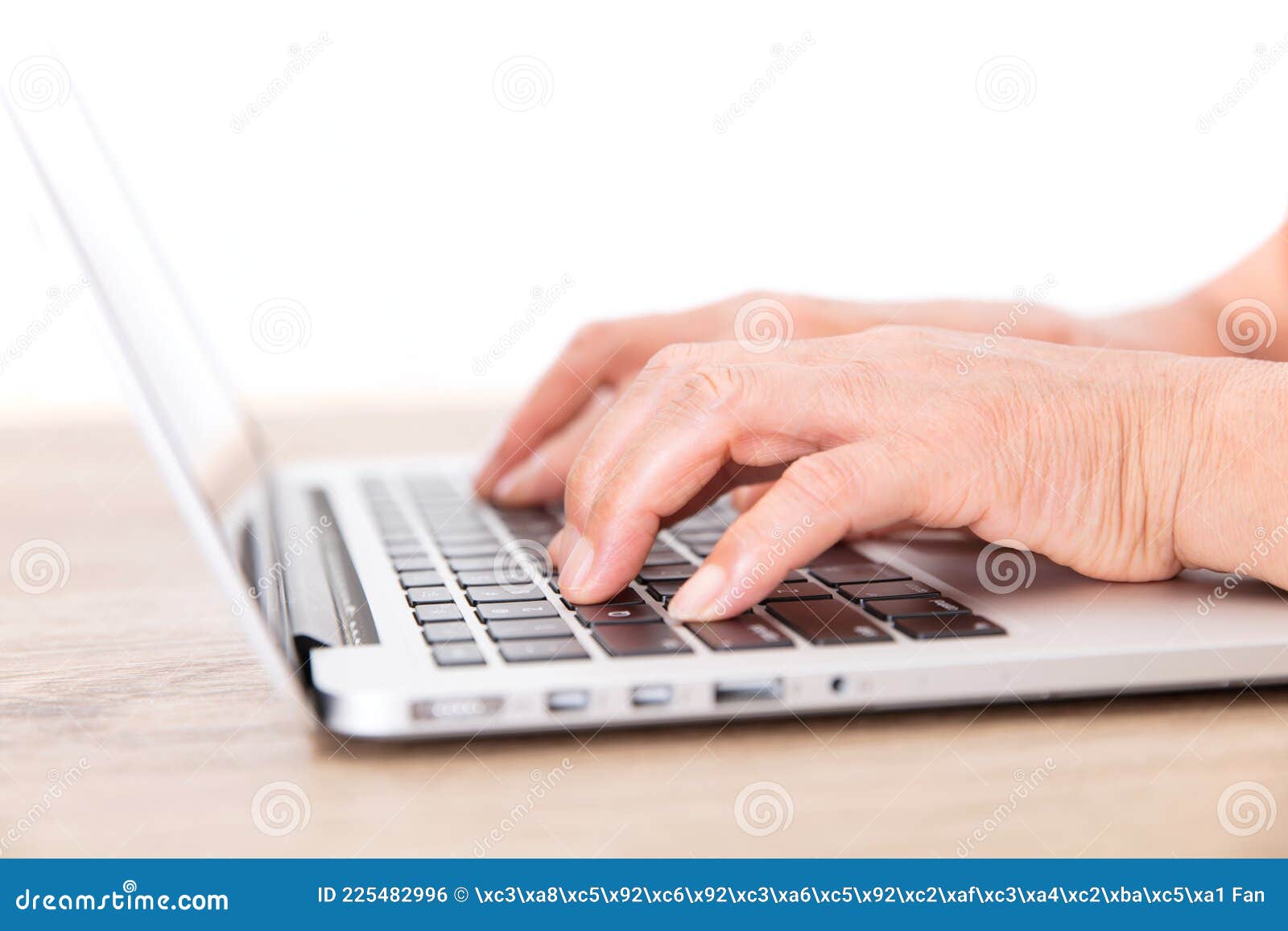 Old Man`s Hand Typing Input on a Computer Keyboard Stock Photo - Image ...