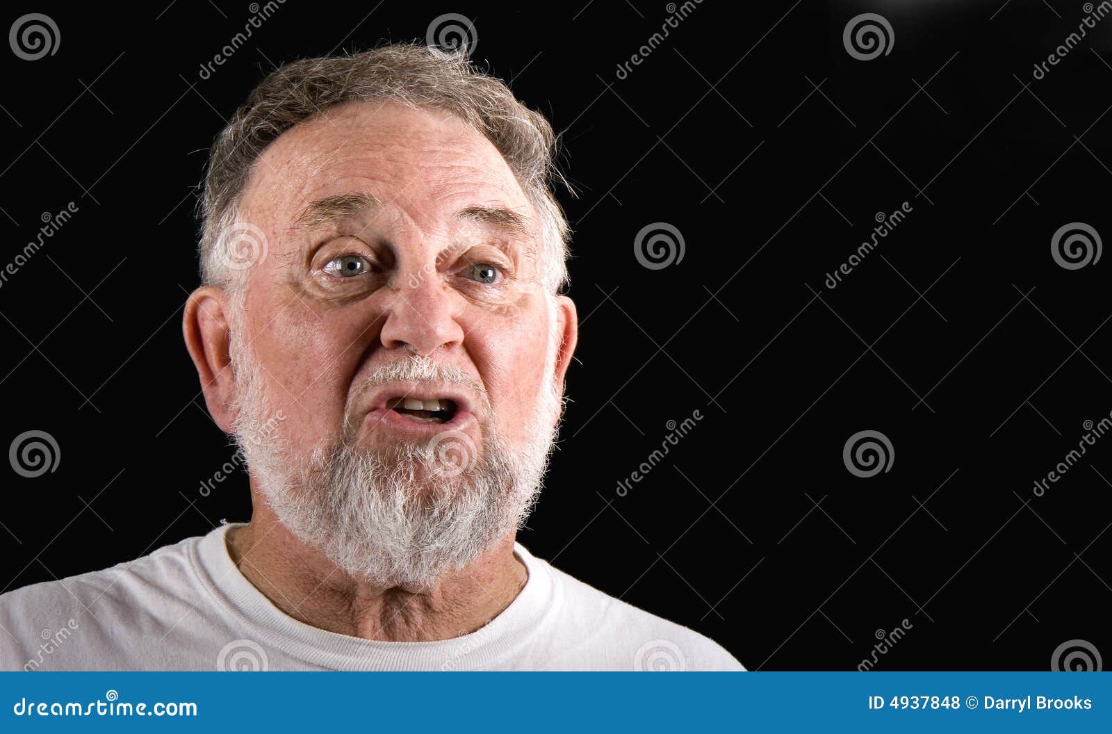 Old Man Saying Yes stock photo. Image of shirt, happy - 4937848