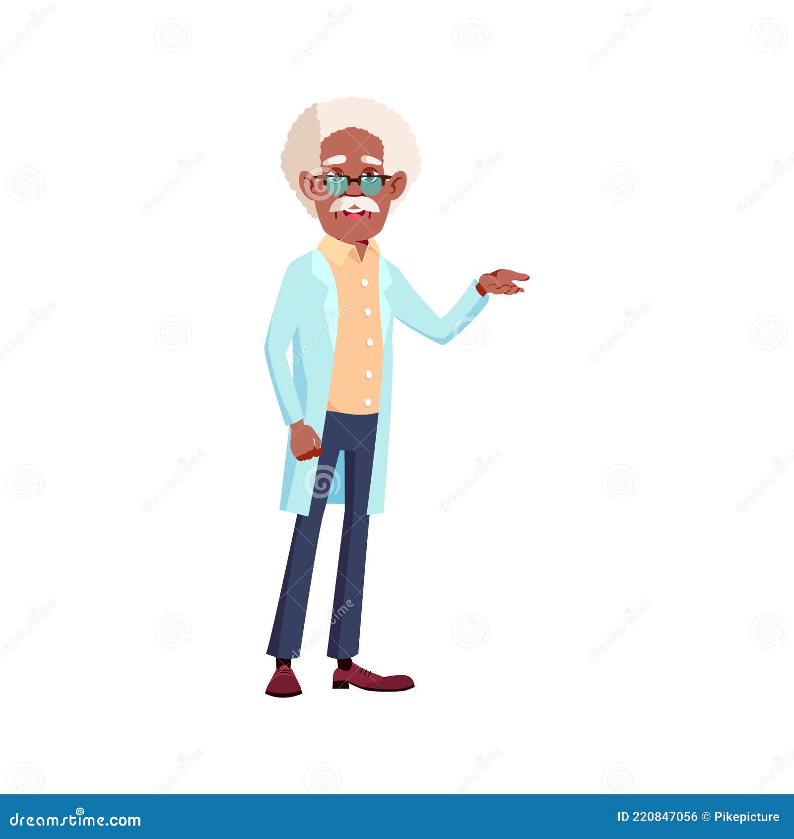 Old Man Science Worker Explaining Theory Cartoon Vector Stock Vector ...