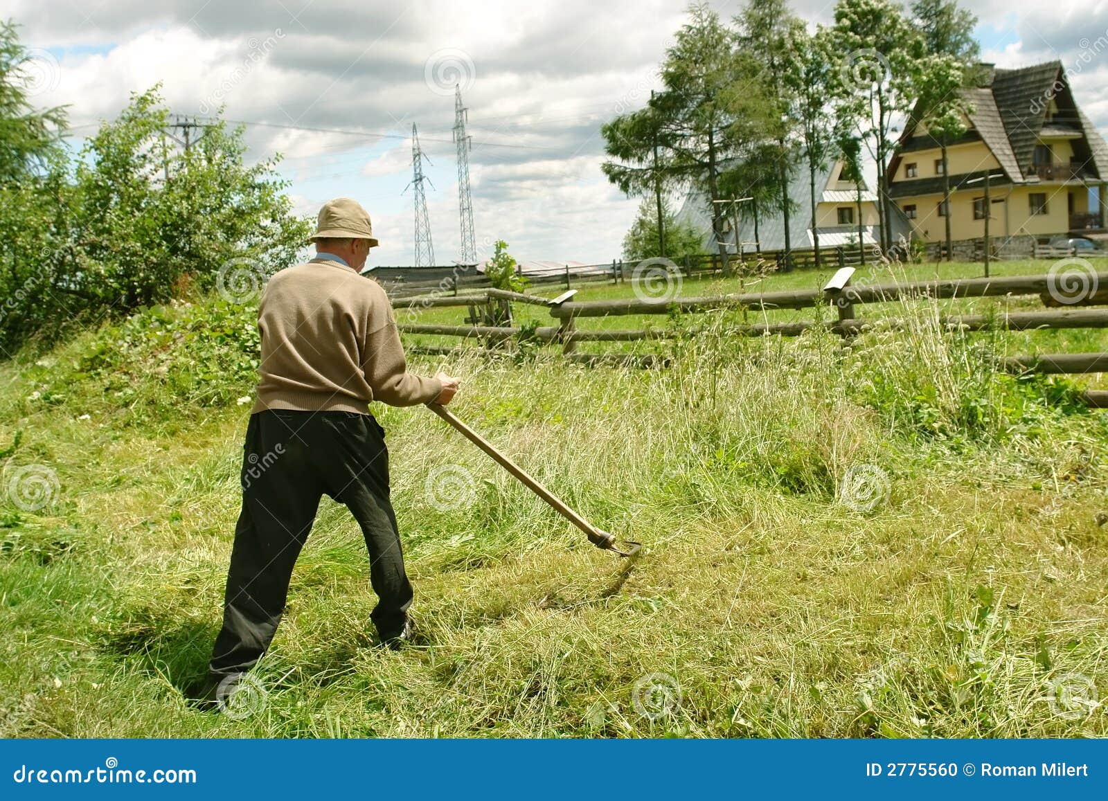 Old man with scythe stock photo. Image of active, nature - 2775560