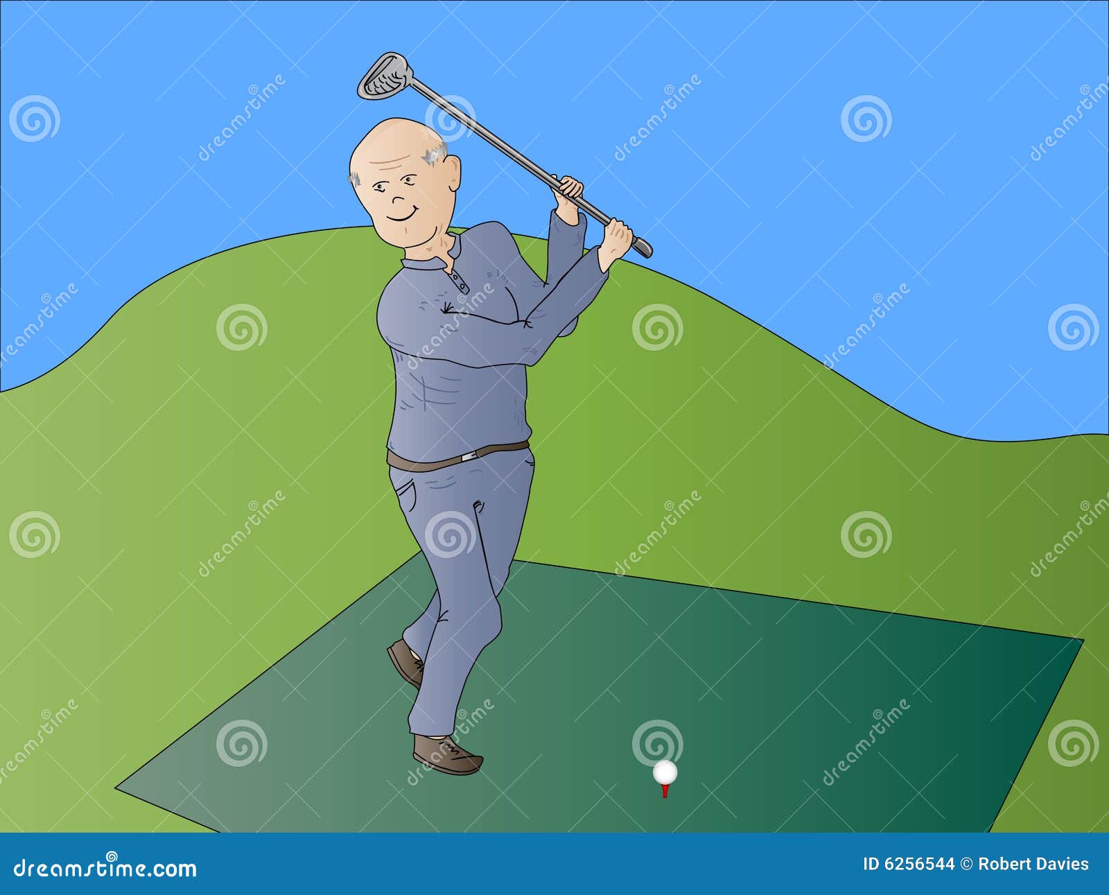Old Man Senior Citizen Golfing Stock Vector - Illustration of green ...