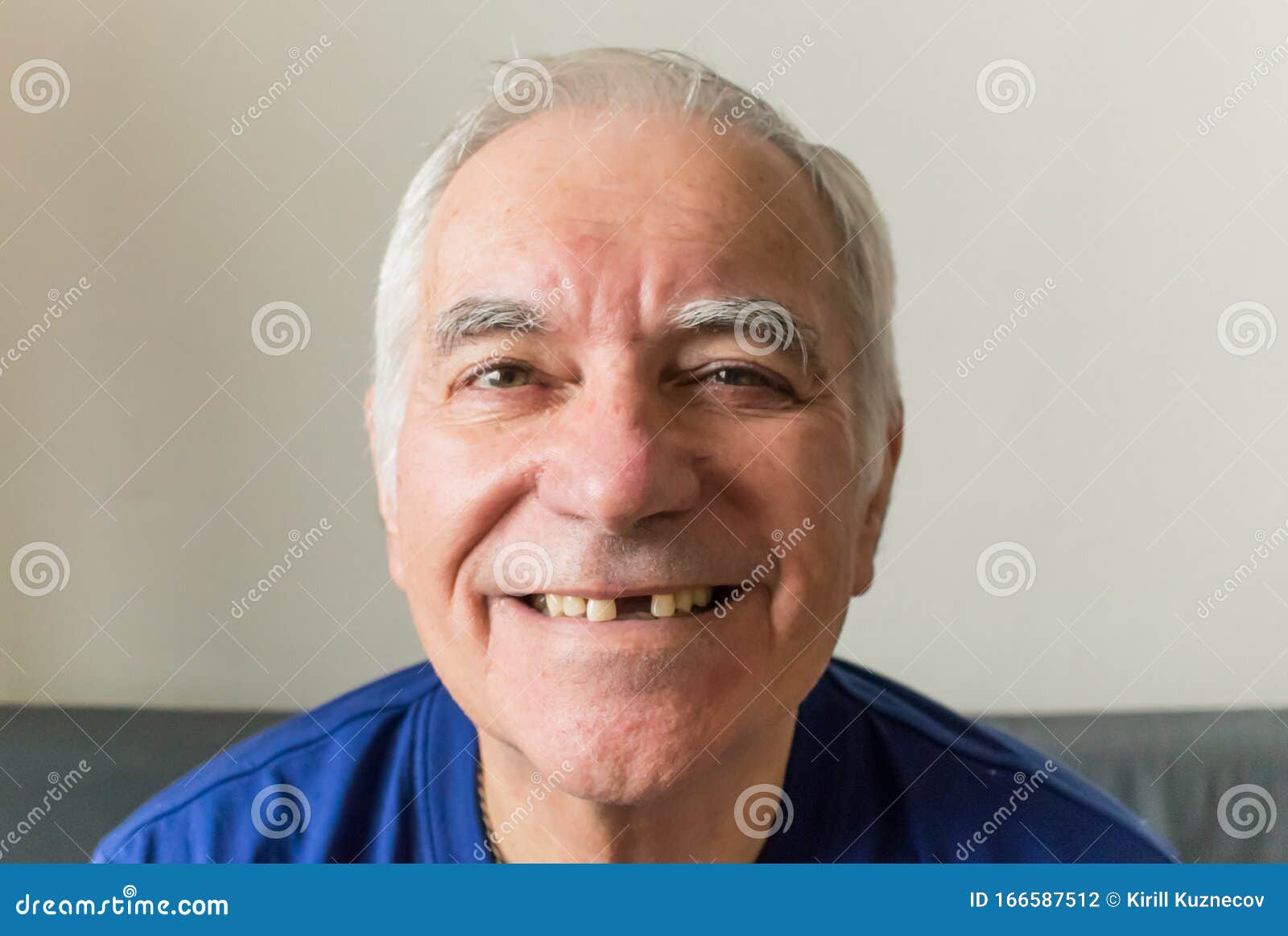 Old Man Senior Face Closeup Missing Tooth Smile Proper Tooth Care Stock ...