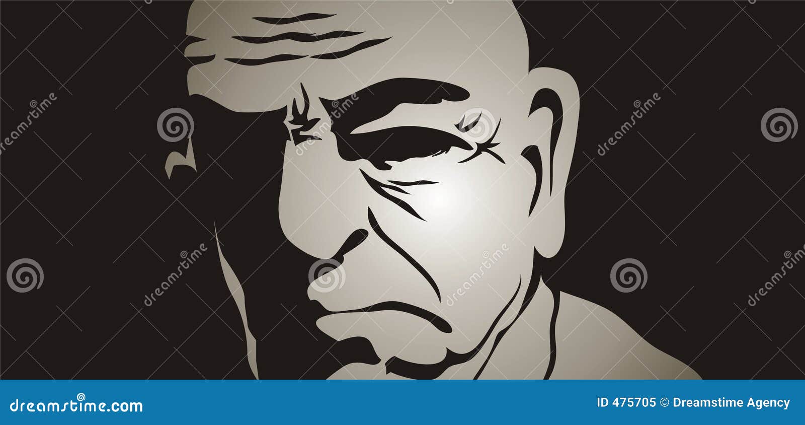 Old man in the shadows stock illustration. Illustration of mystery - 475705