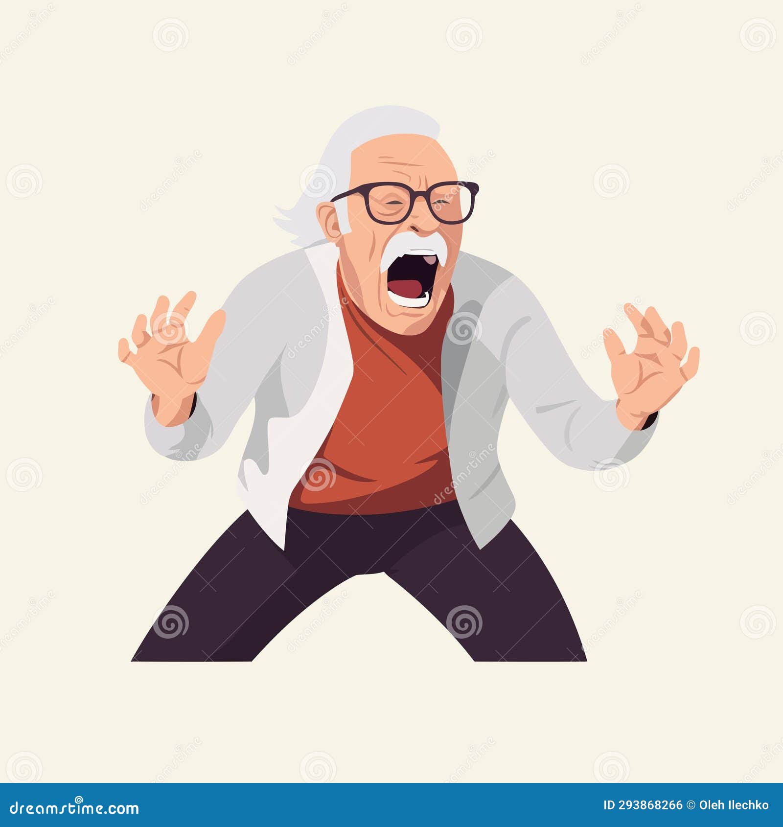 Old Man Shouts Vector Flat Minimalistic Isolated Illustration Stock ...