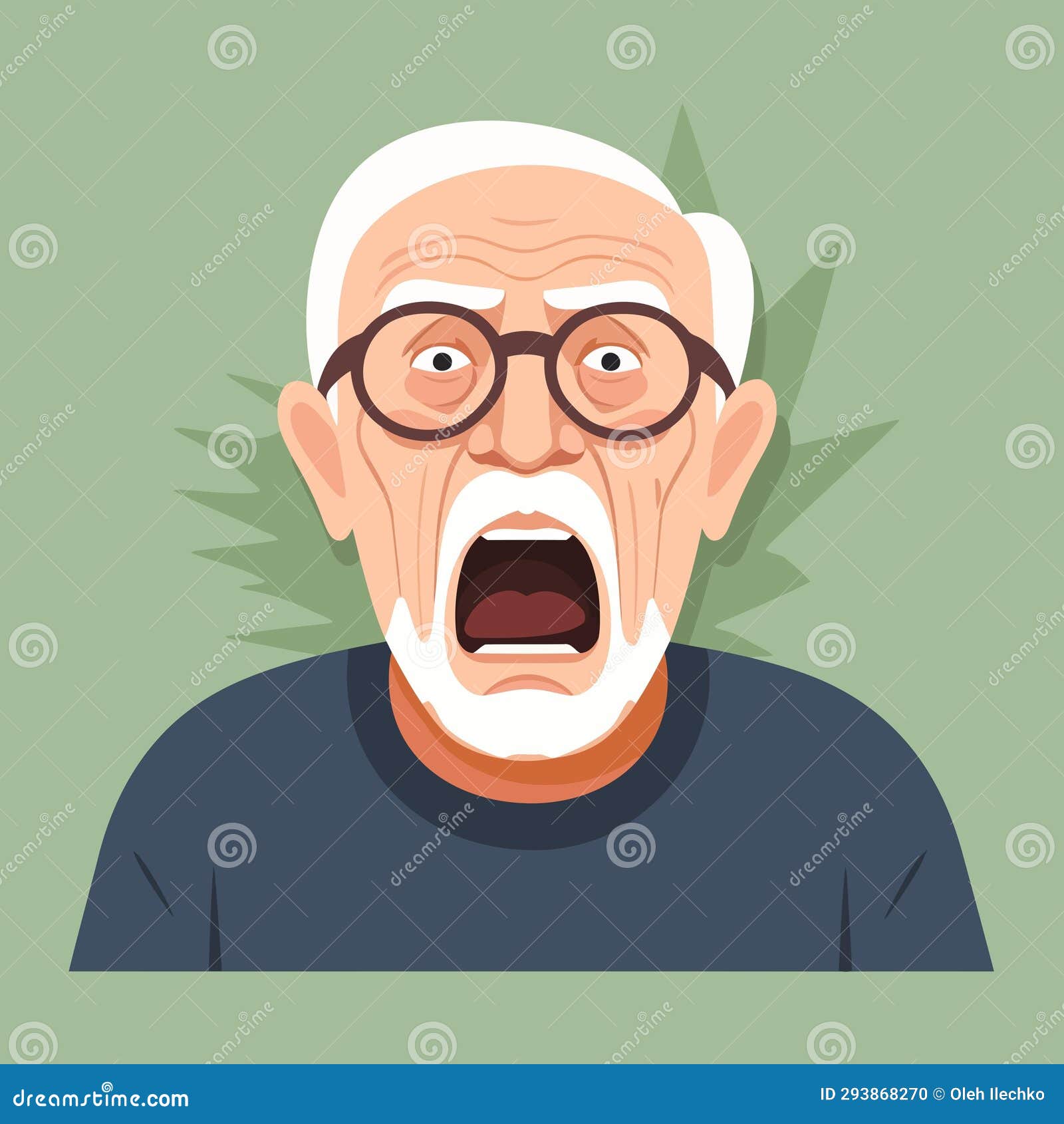 Old Man Shouts Vector Flat Minimalistic Isolated Illustration Stock ...