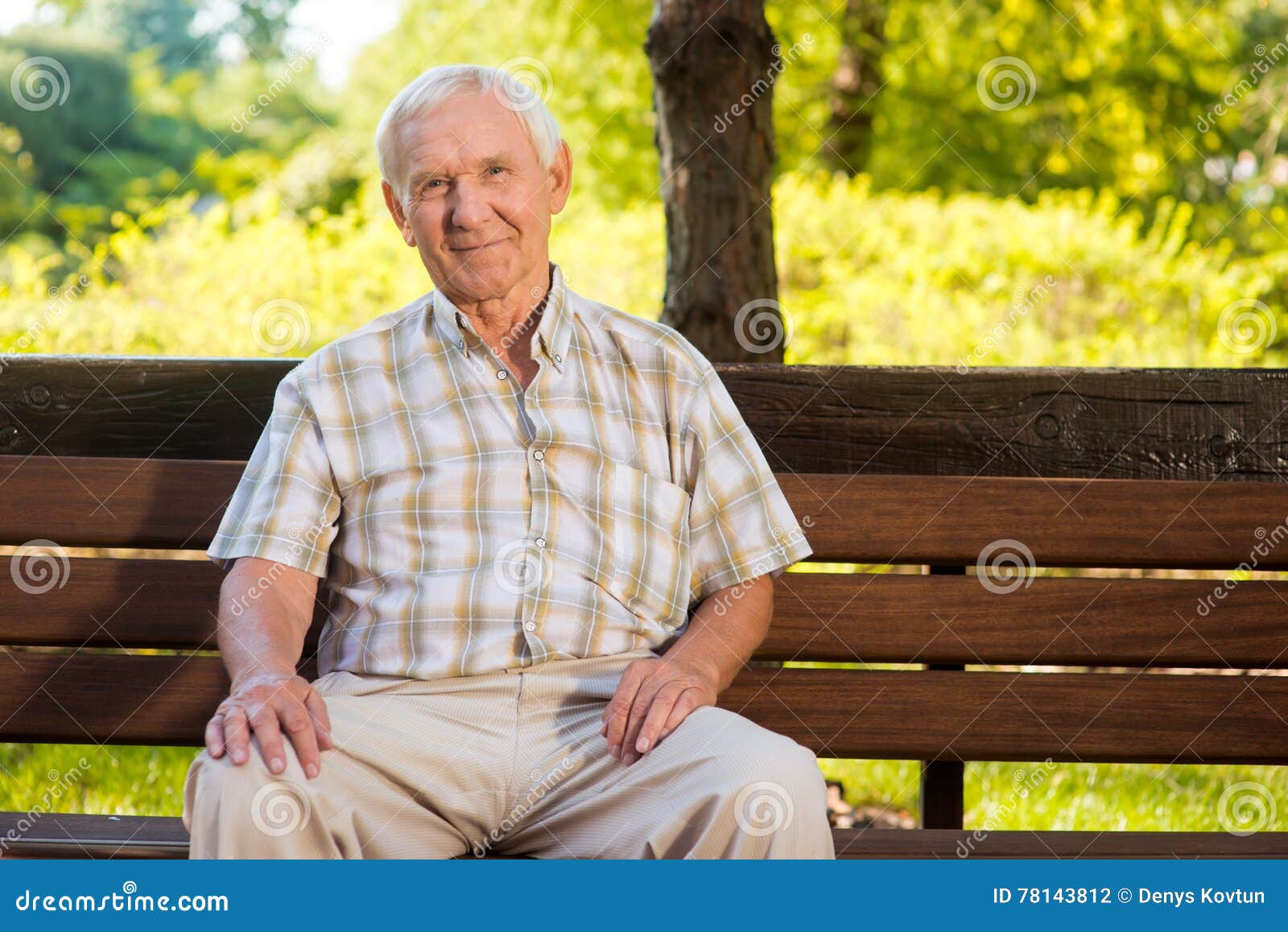 Old man sits on bench. stock photo. Image of deserve - 78143812