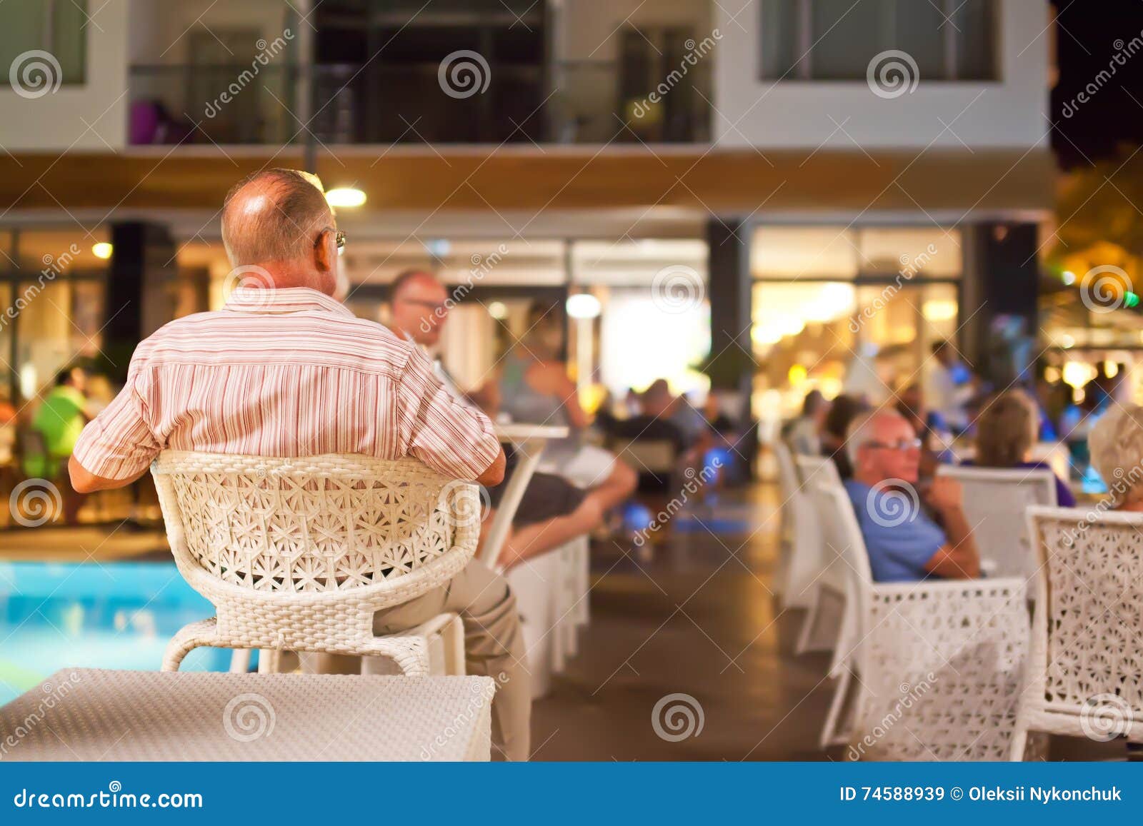 Old Man Sitting Back Side on Chair Editorial Stock Image - Image of ...