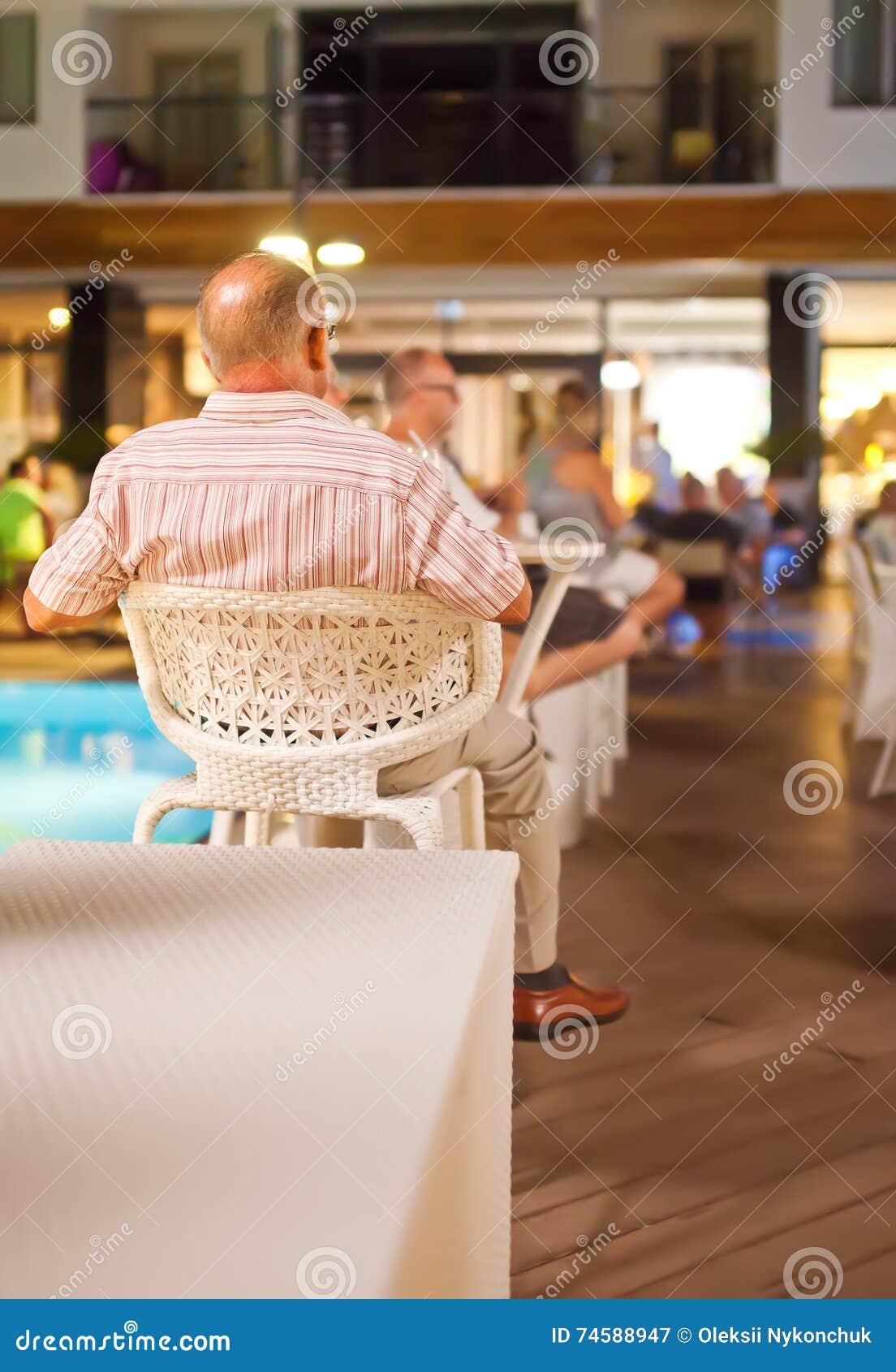 Old Man Sitting Back Side on Chair Editorial Photography - Image of ...