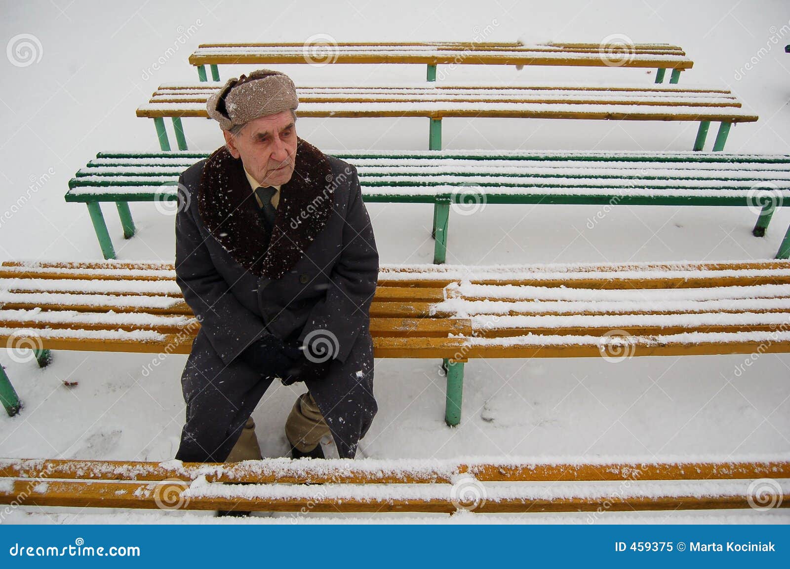 Old Man Sitting on the Bench Stock Image - Image of daytime, pensioners ...