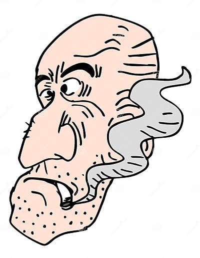Old man smoking stock vector. Illustration of drawing - 23906005