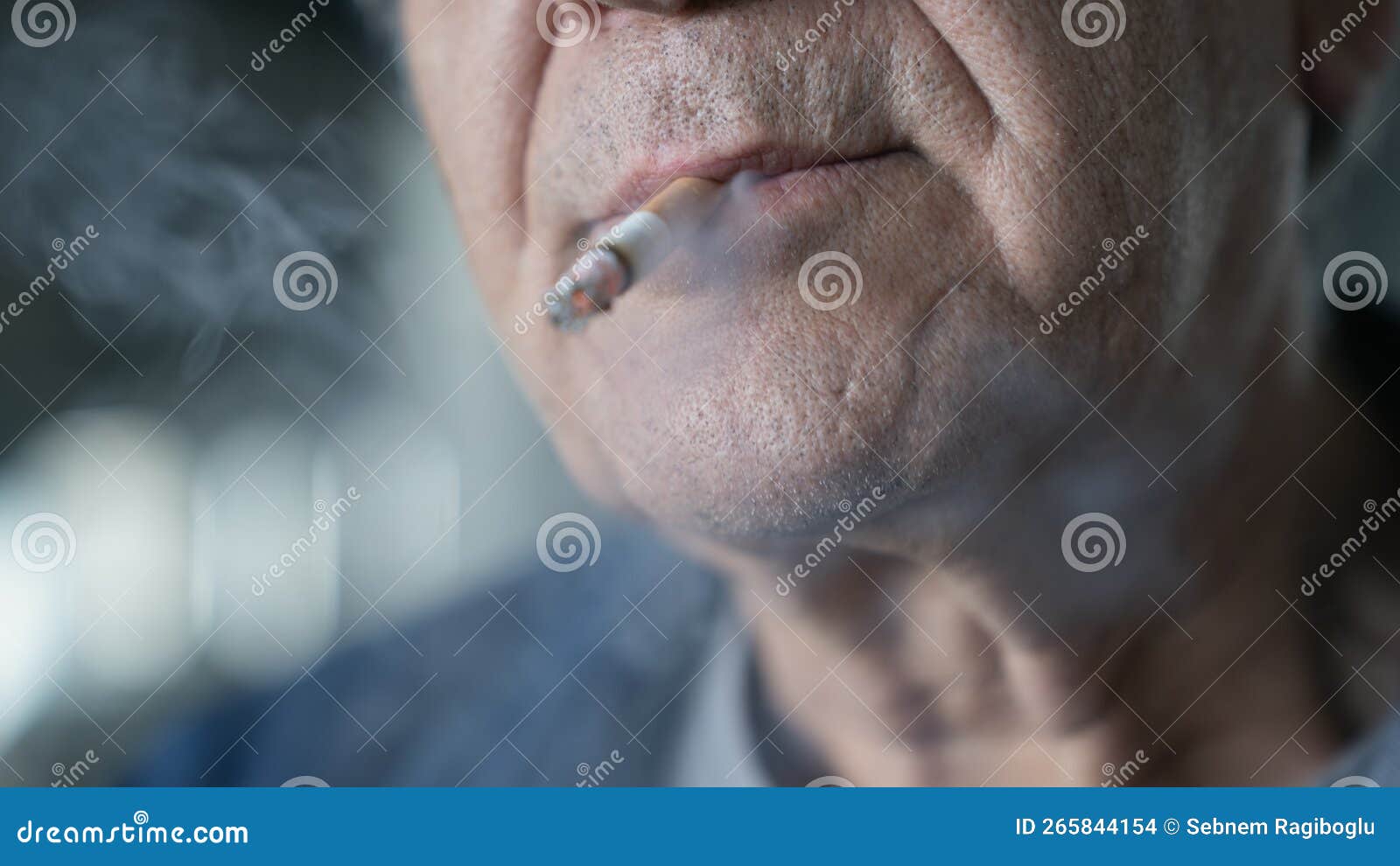 Old Man Smoking a Cigarette Stock Photo - Image of breaking, quitting ...