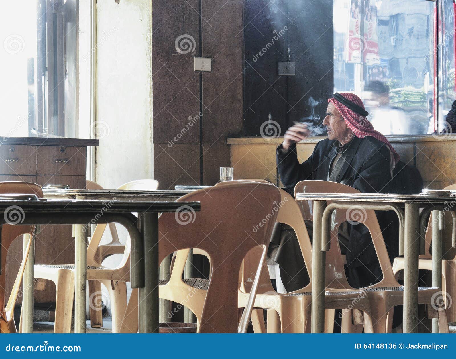 Old Man Smoking Inside Cafe in Damascus Syria Editorial Photo - Image ...
