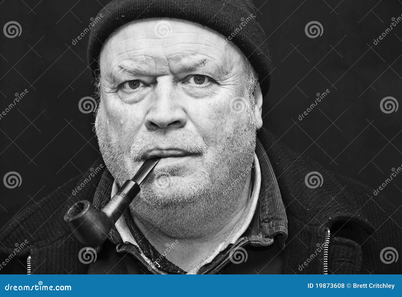 Old man smoking pipe stock photo. Image of pipe, rough - 19873608