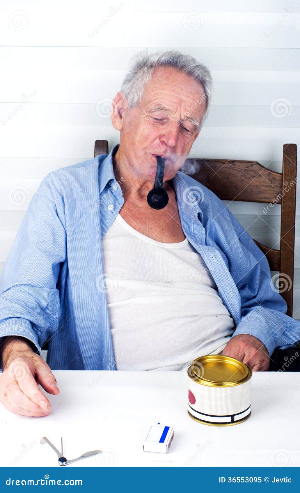Old man smoking pipe stock image. Image of happy, addict - 36553095