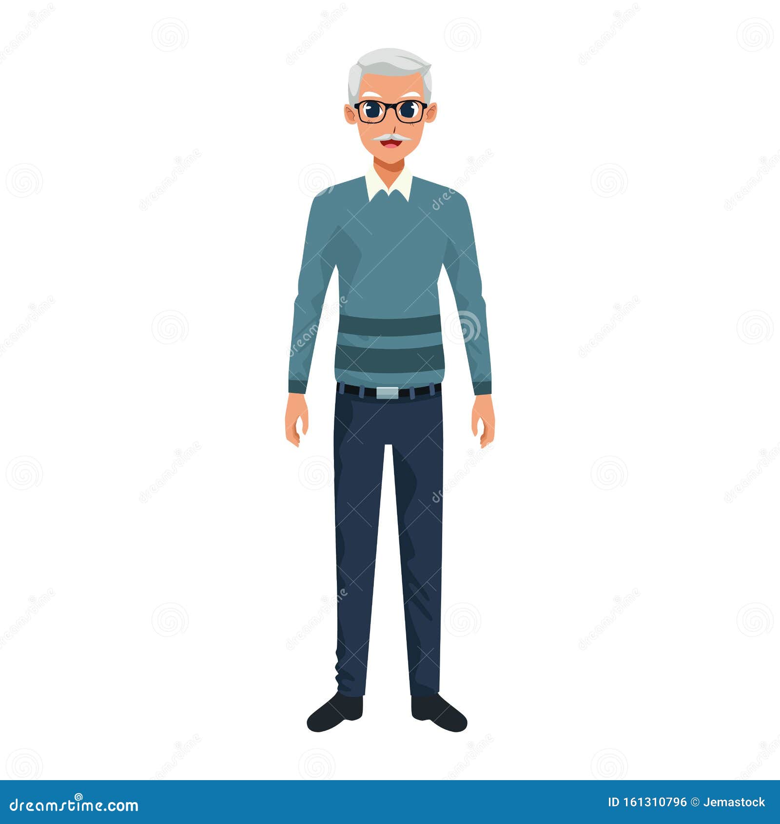 Old Man Standing Cartoon Icon Stock Vector - Illustration of human ...