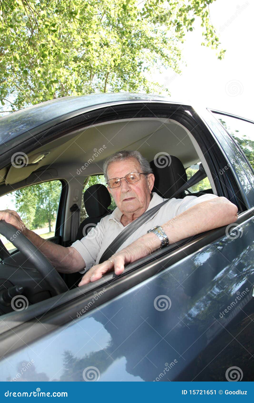 Old Man at the Steering Wheel Stock Image - Image of drivers, aging ...