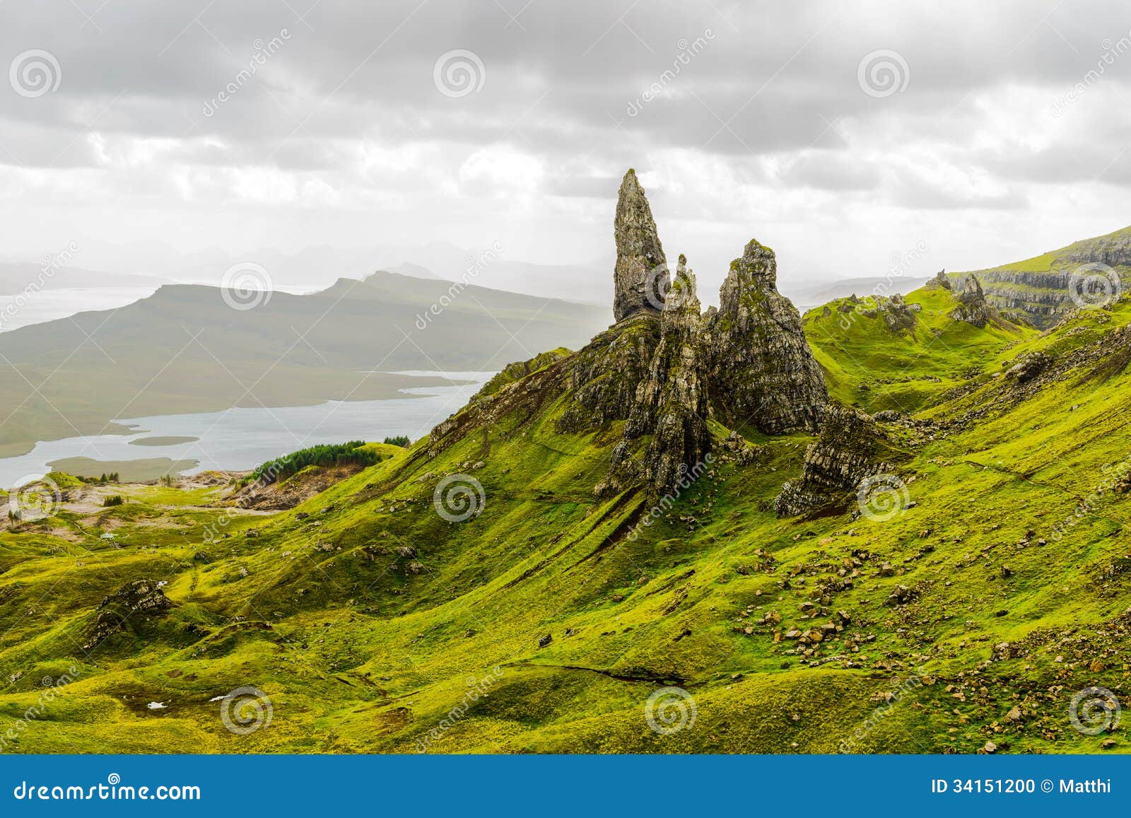 Old Man of Storr and the Storr Stock Photo - Image of isle, trotternish ...