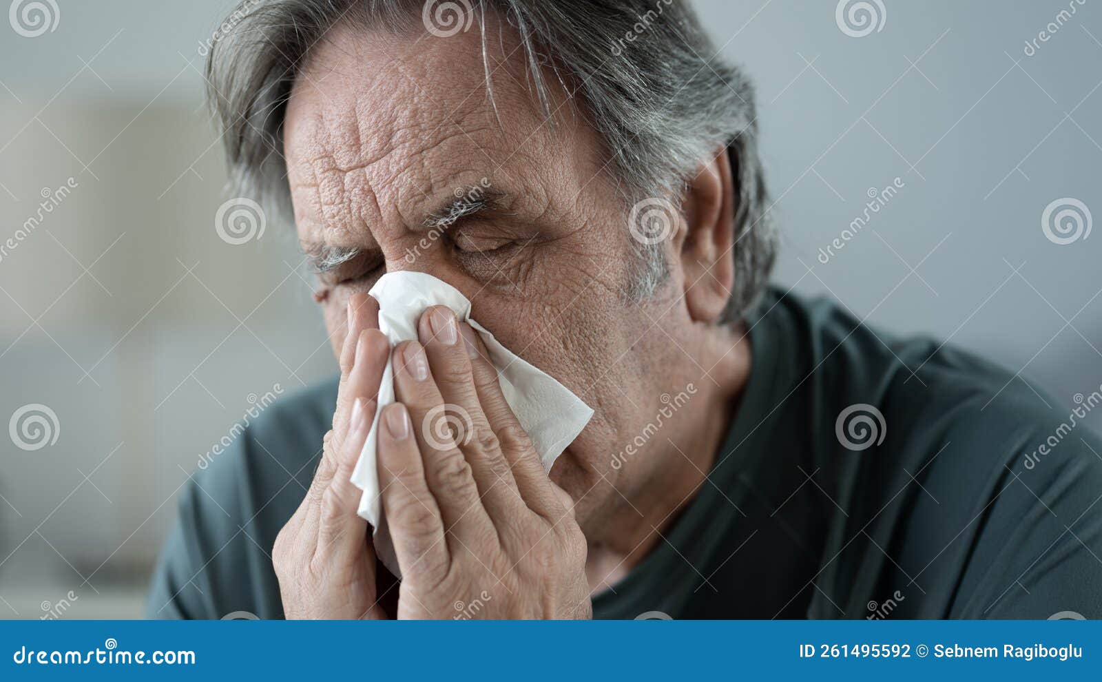 Old Man Suffering from Cold Stock Photo - Image of influenza, mature ...