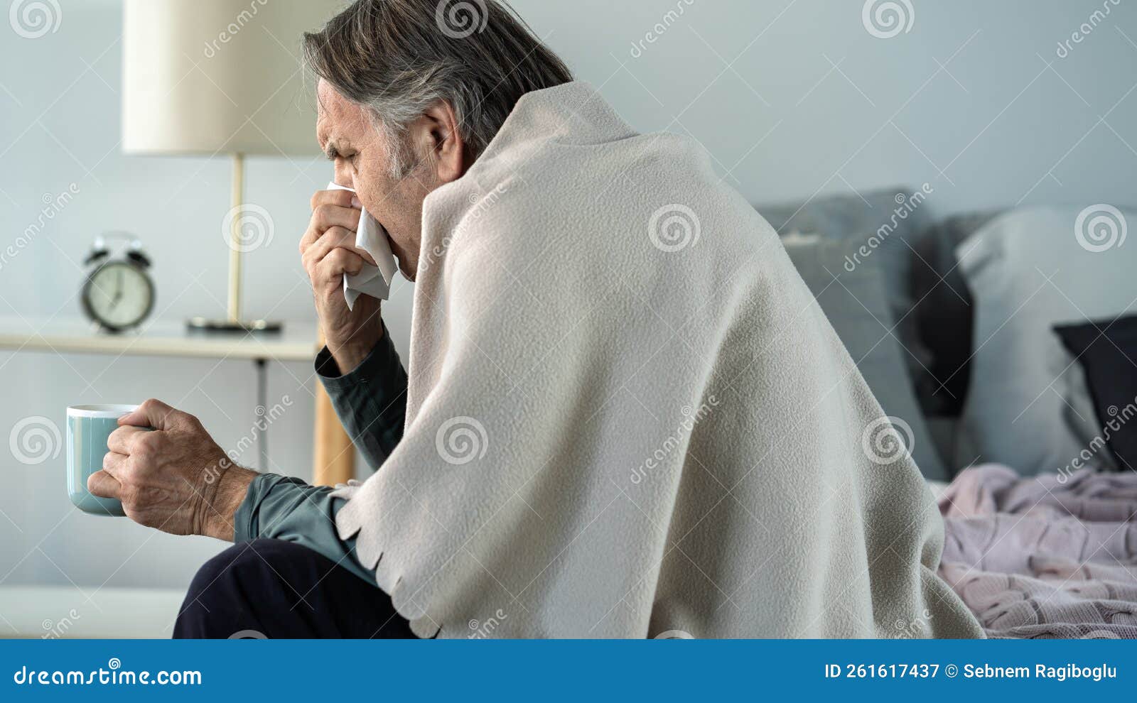 Old Man Suffering from Cold Stock Image - Image of male, sore: 261617437