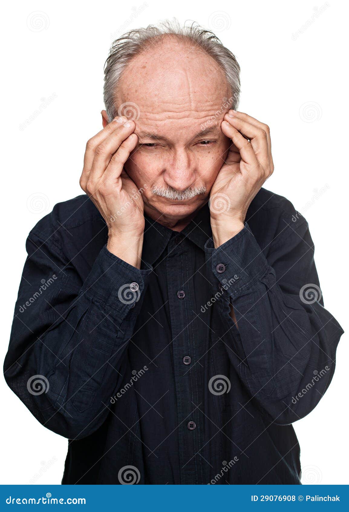 Old Man Suffering from a Headache Stock Photo - Image of depression ...