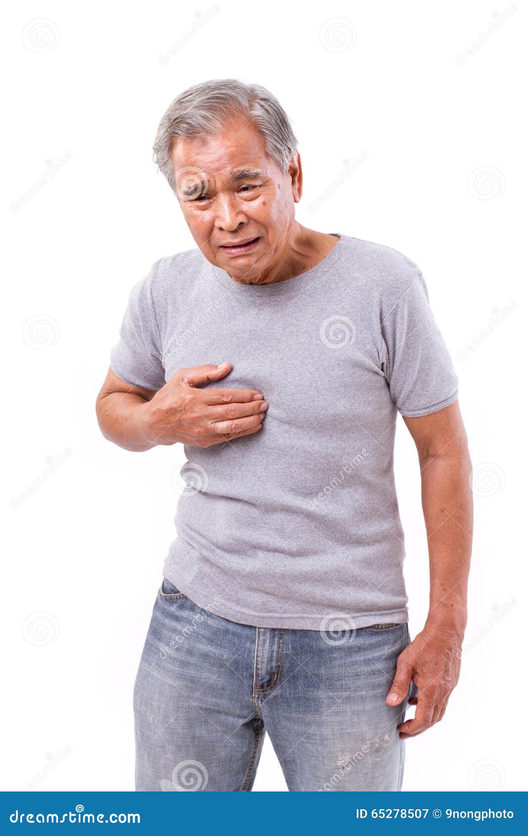 Old Man Suffering from Heartburn, Acid Reflux Stock Image - Image of ...