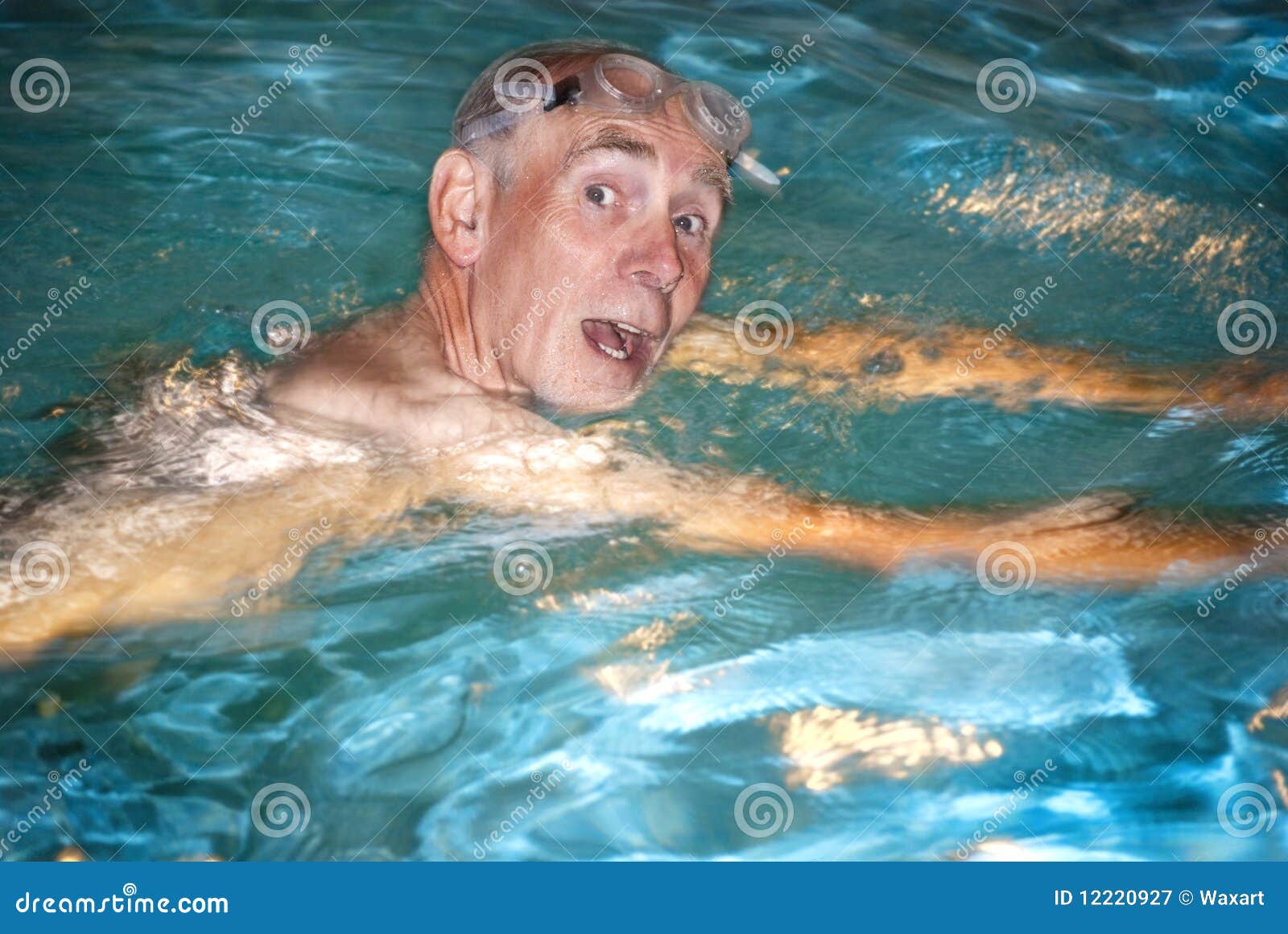 Old man swimming in pool stock image. Image of swimming - 12220927