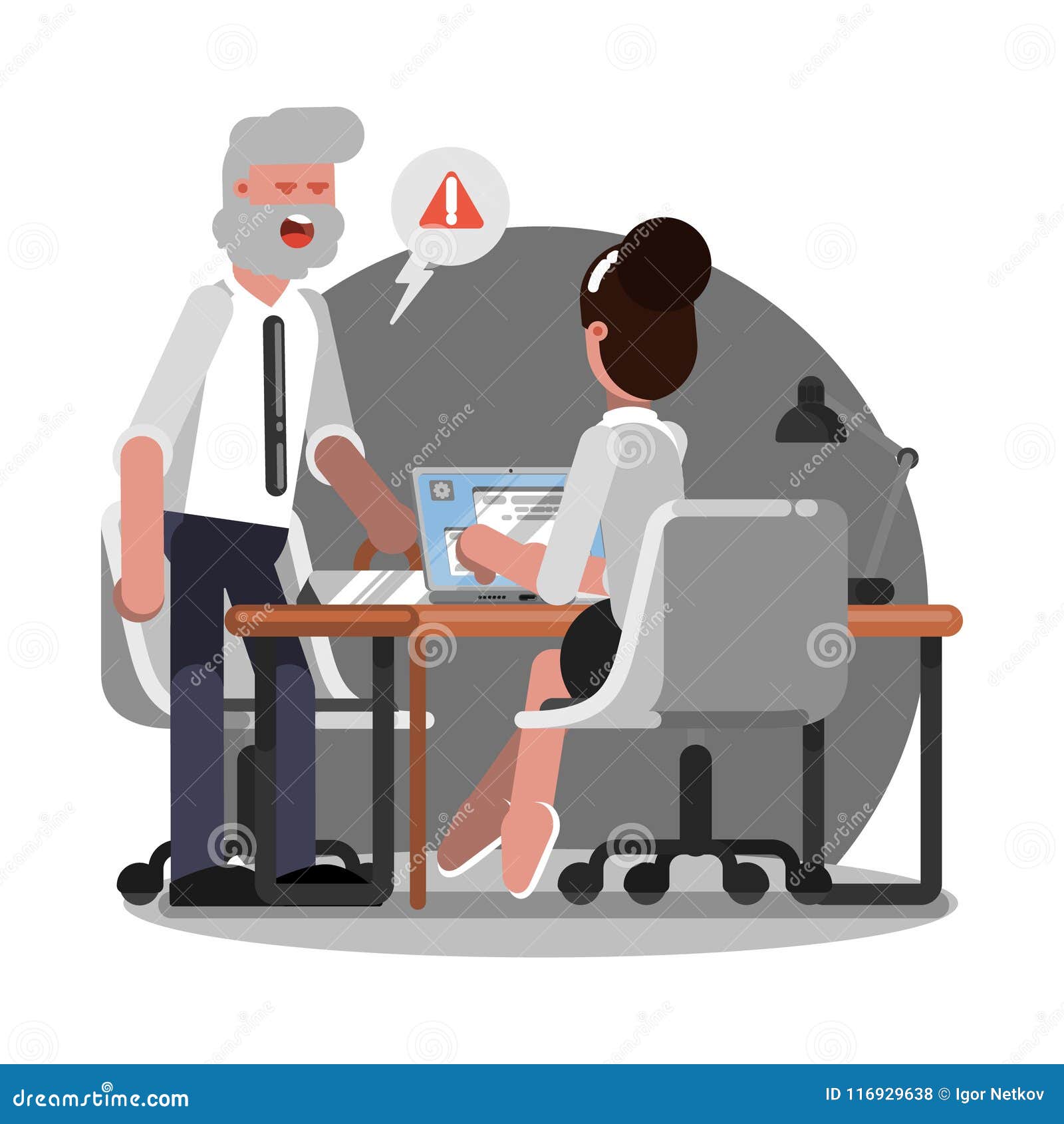 Old Man Telling about Problems Stock Vector - Illustration of female ...