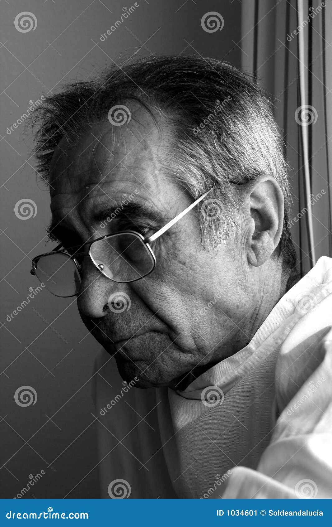 Old man thinking stock image. Image of alone, glases, black - 1034601