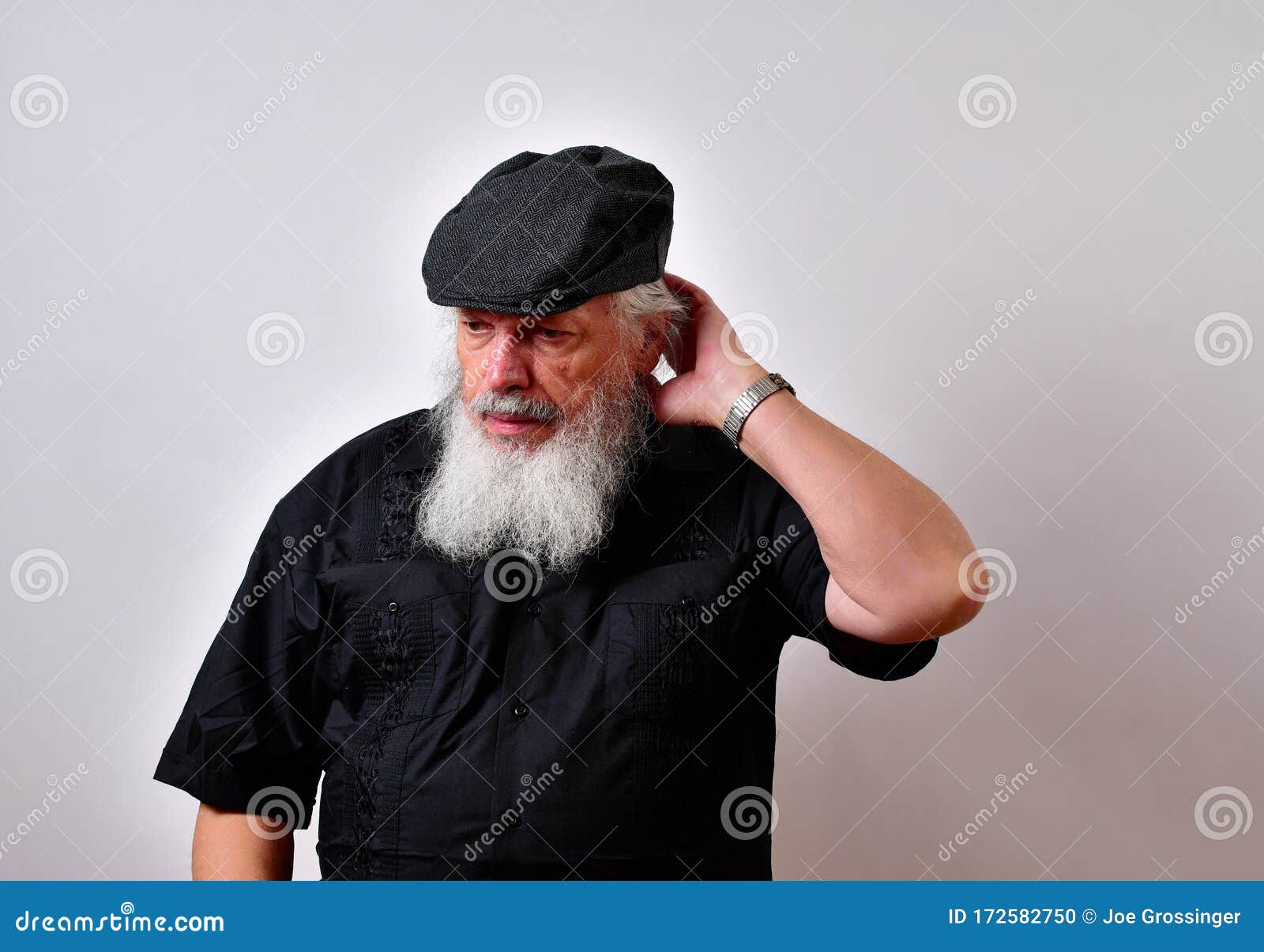 Old man in thoughtful pose stock photo. Image of gatsby - 172582750